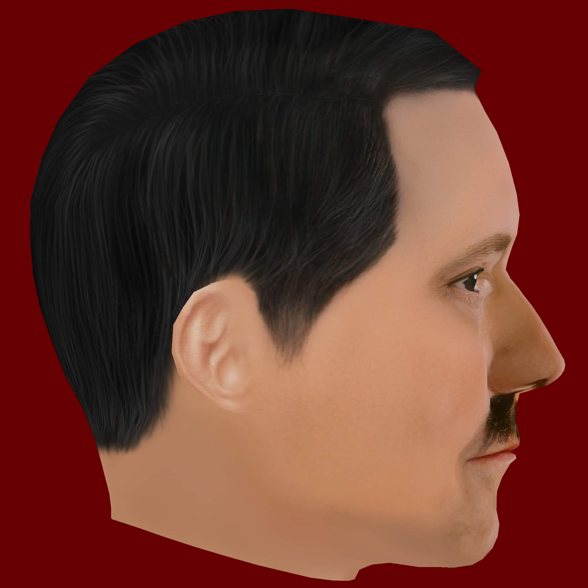 Low Poly Head of Adolf Hitler - 3D Model by Nammichael