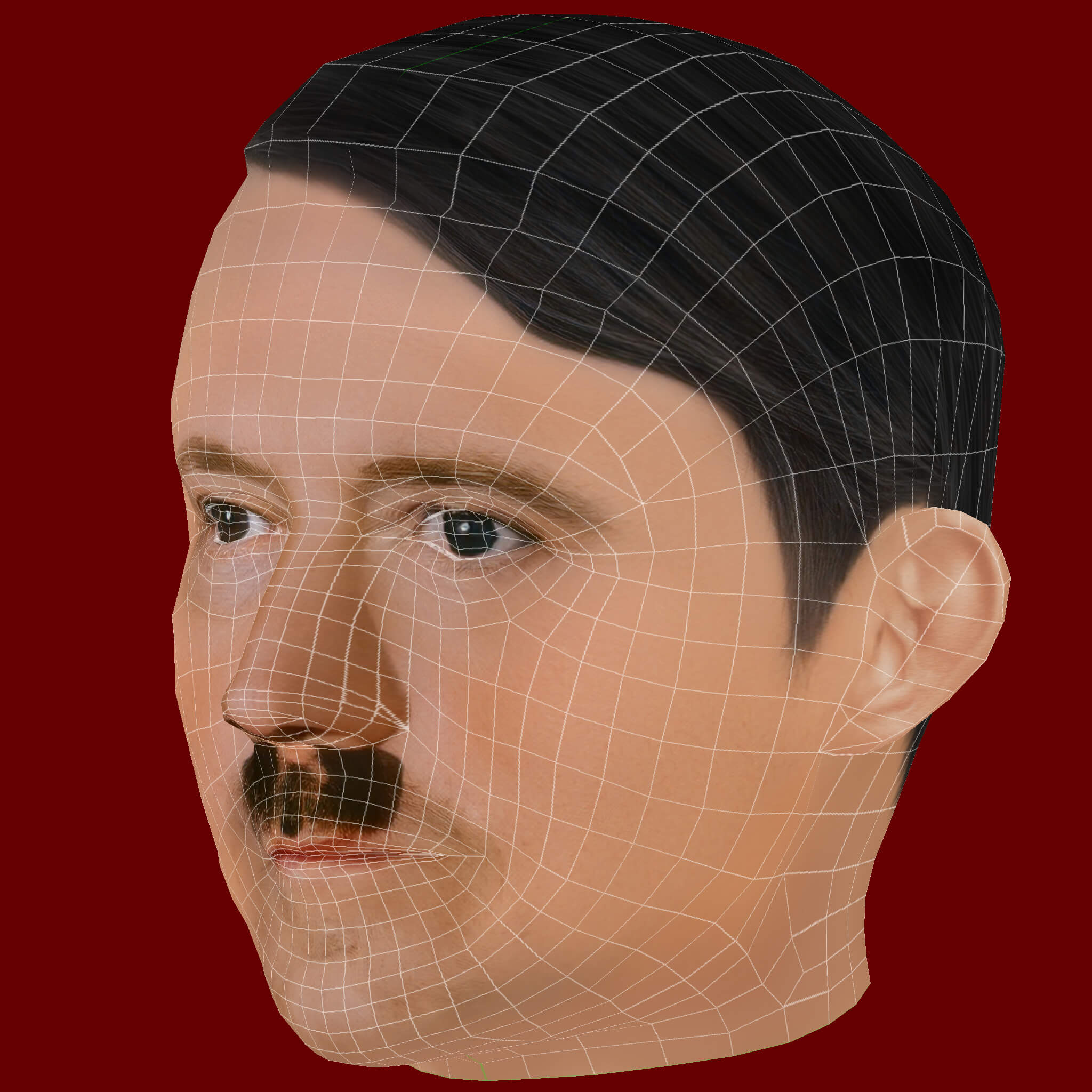 Low Poly Head of Adolf Hitler - 3D Model by Nammichael