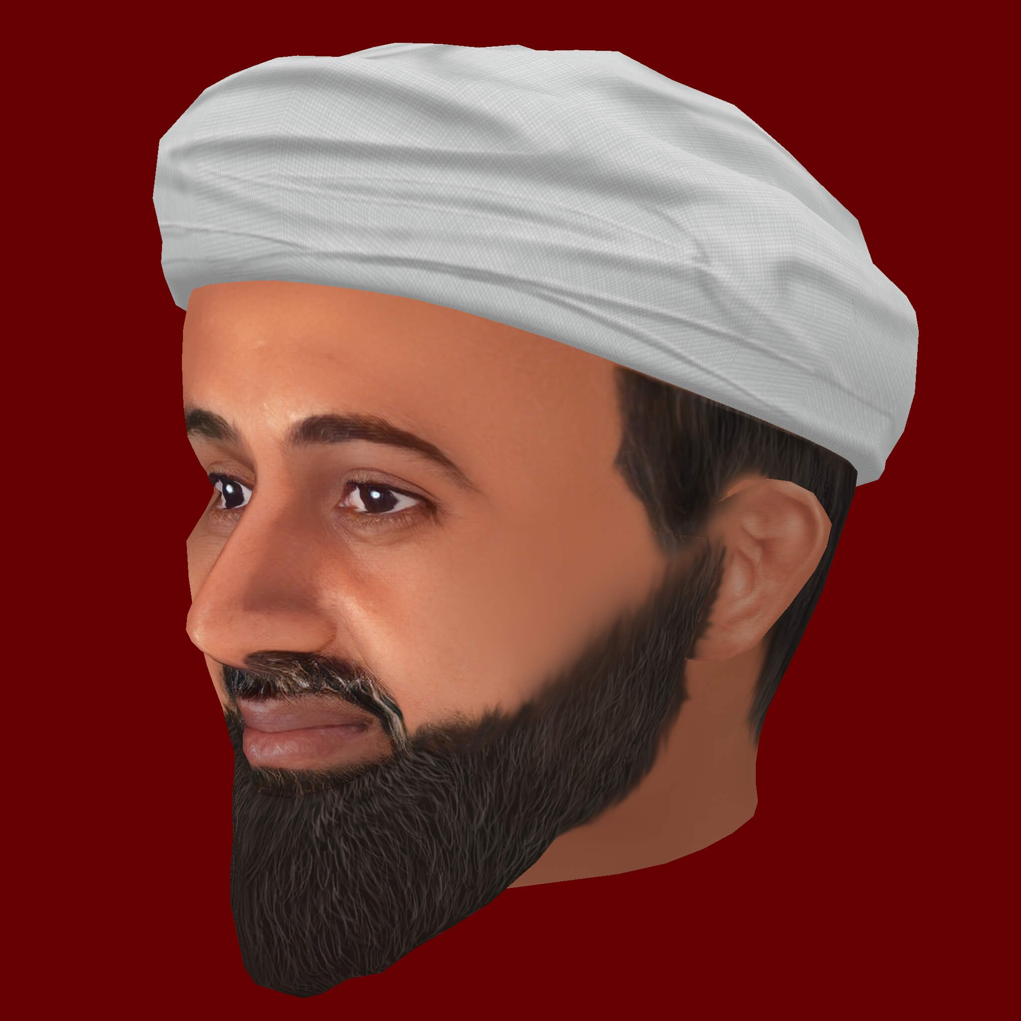 Low Poly Head of Osama Bin Laden - 3D Model by Nammichael