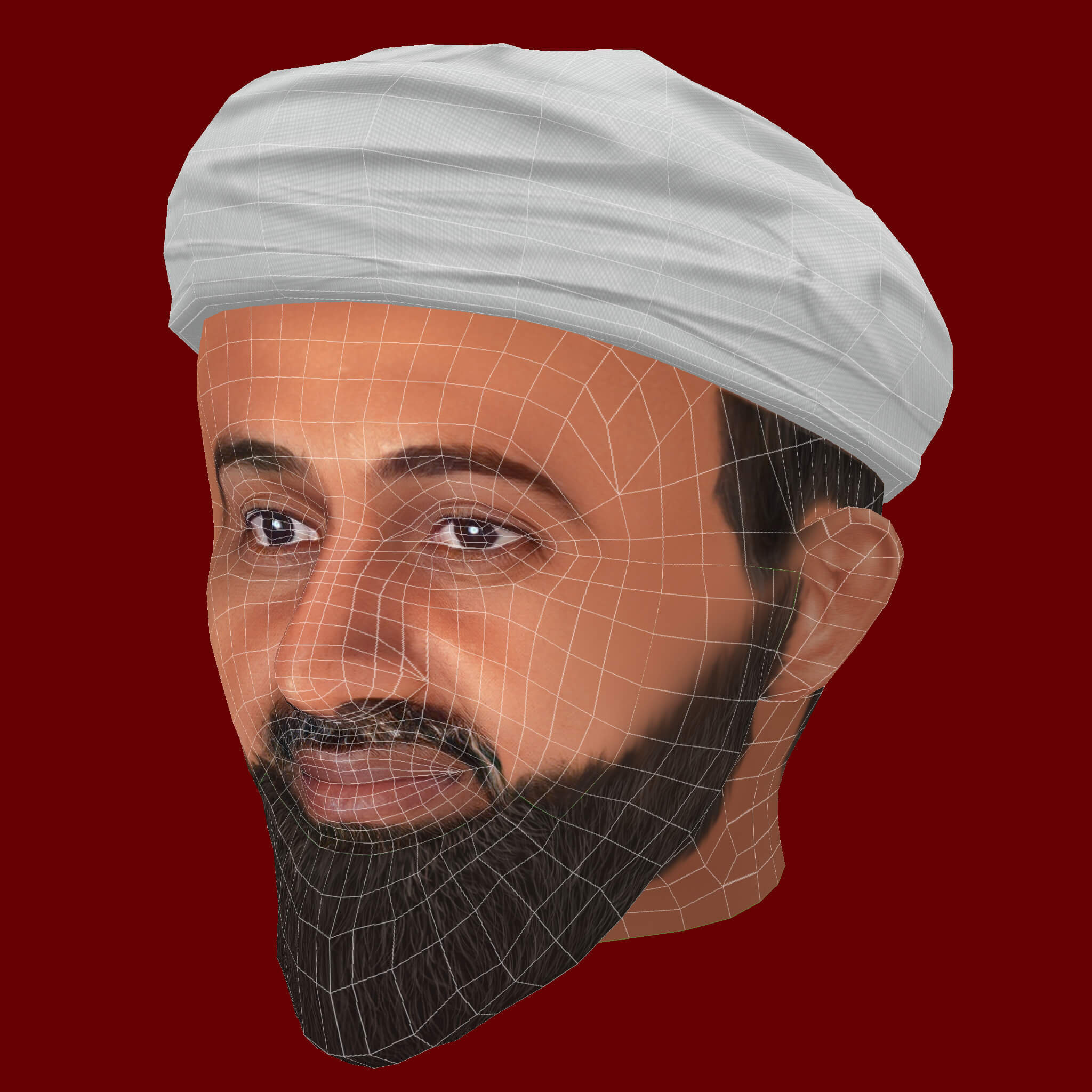 Low Poly Head of Osama Bin Laden - 3D Model by Nammichael