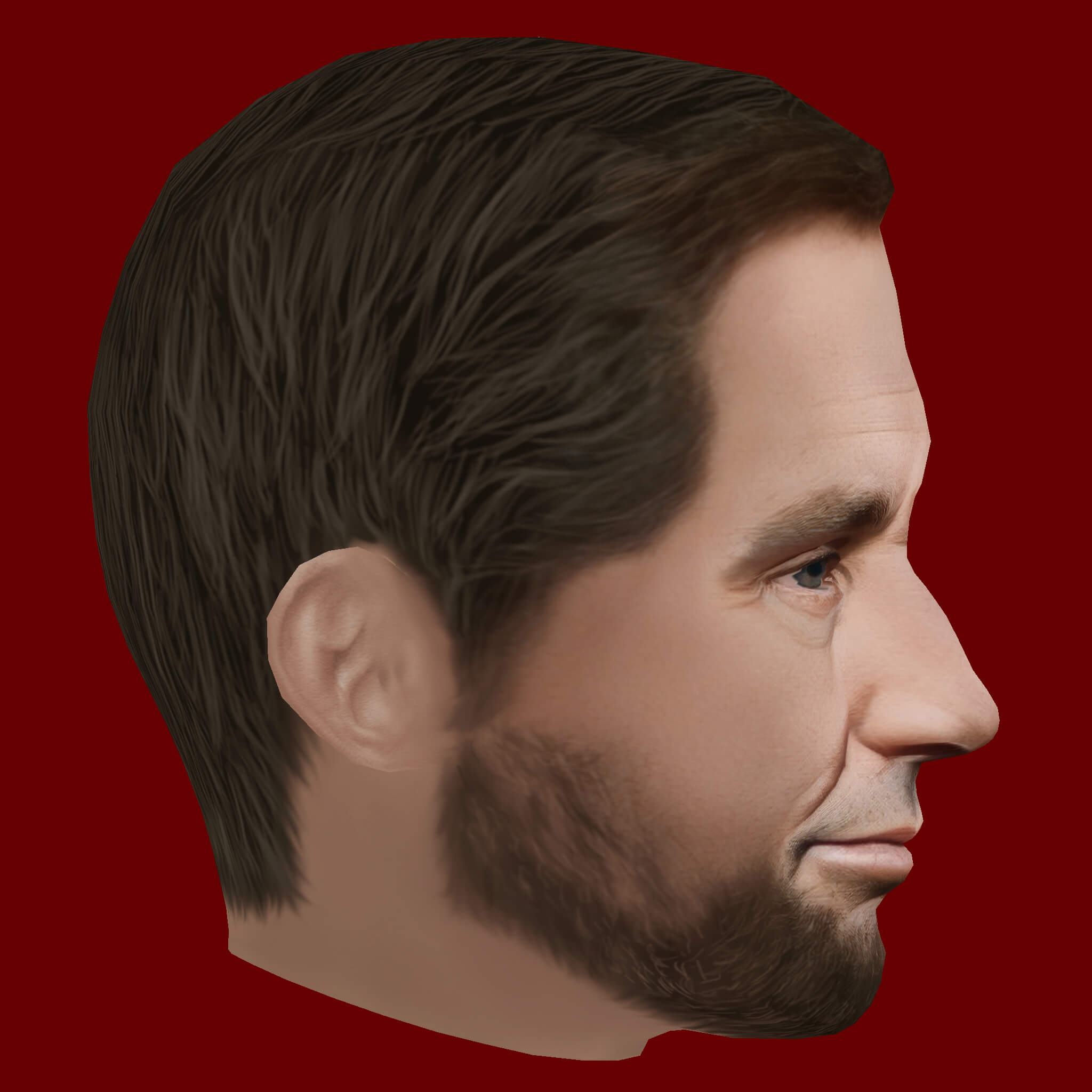 Low Poly Head of The President - Abraham Lincoln 3D Model by Nammichael