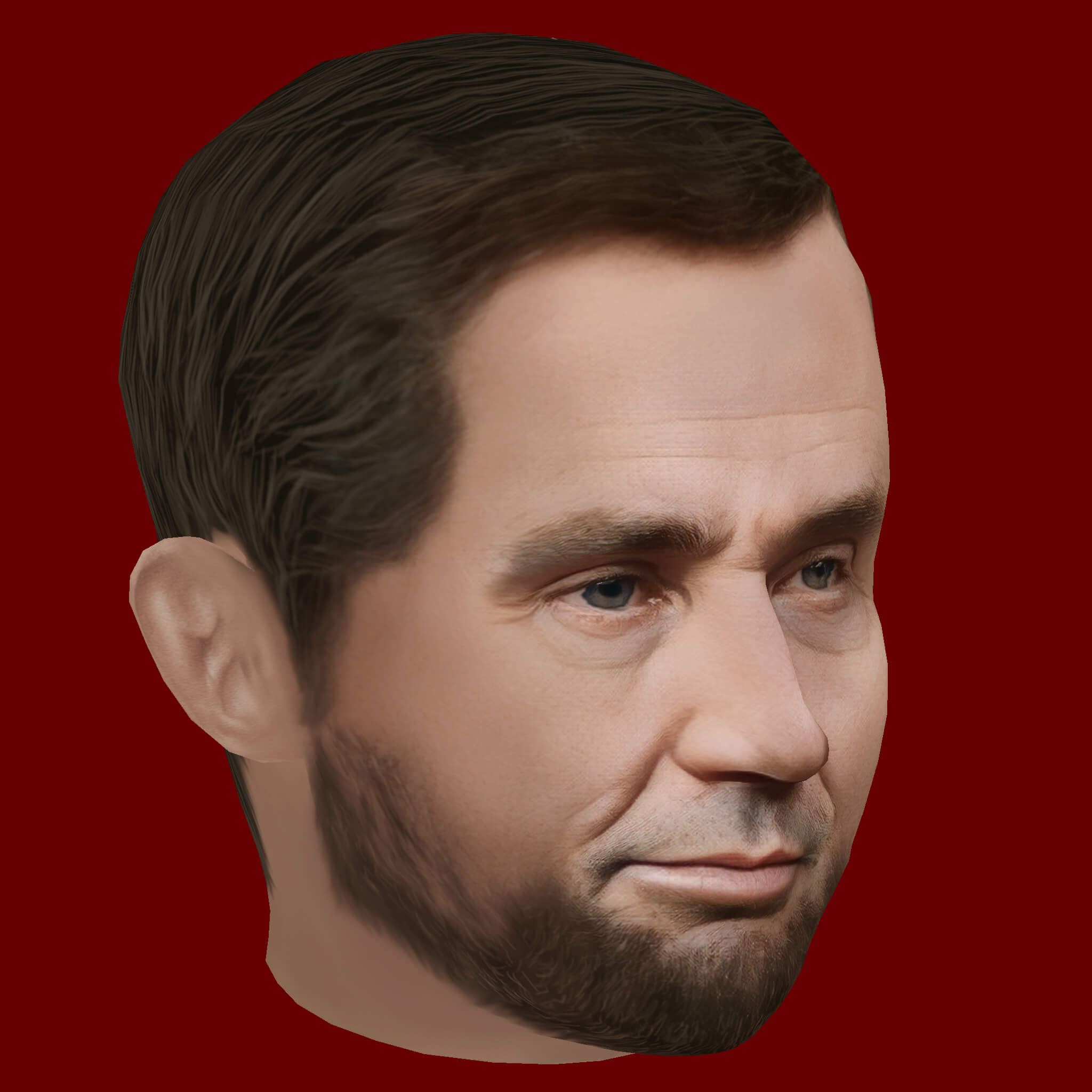 Low Poly Head of The President - Abraham Lincoln 3D Model by Nammichael