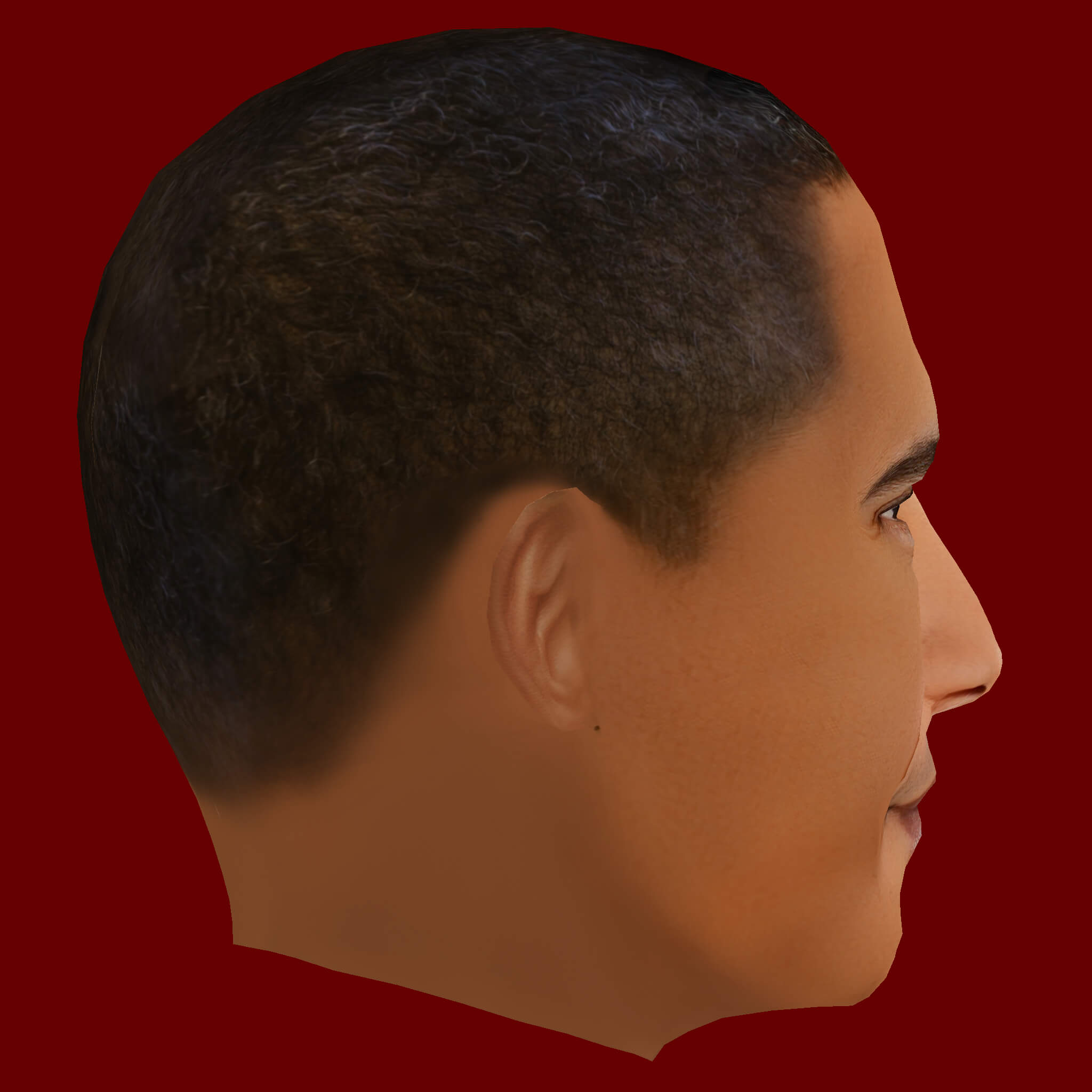 Low Poly Head of The President - Barack Obama 3D Model by Nammichael