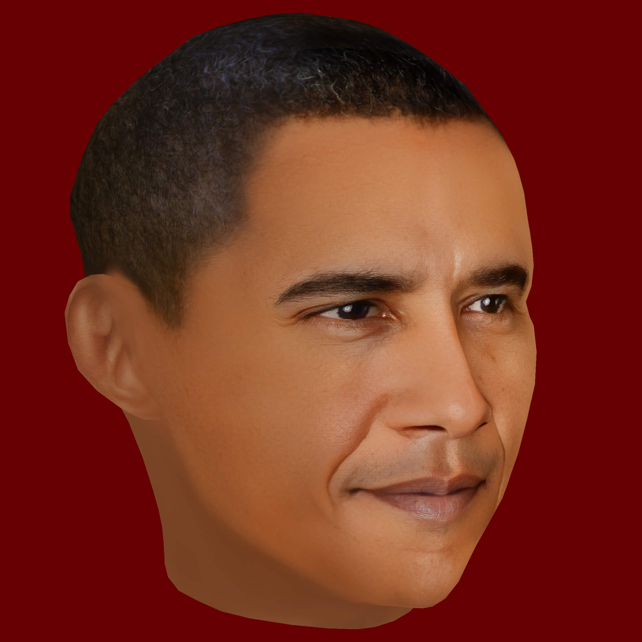 Low Poly Head of The President - Barack Obama 3D Model by Nammichael