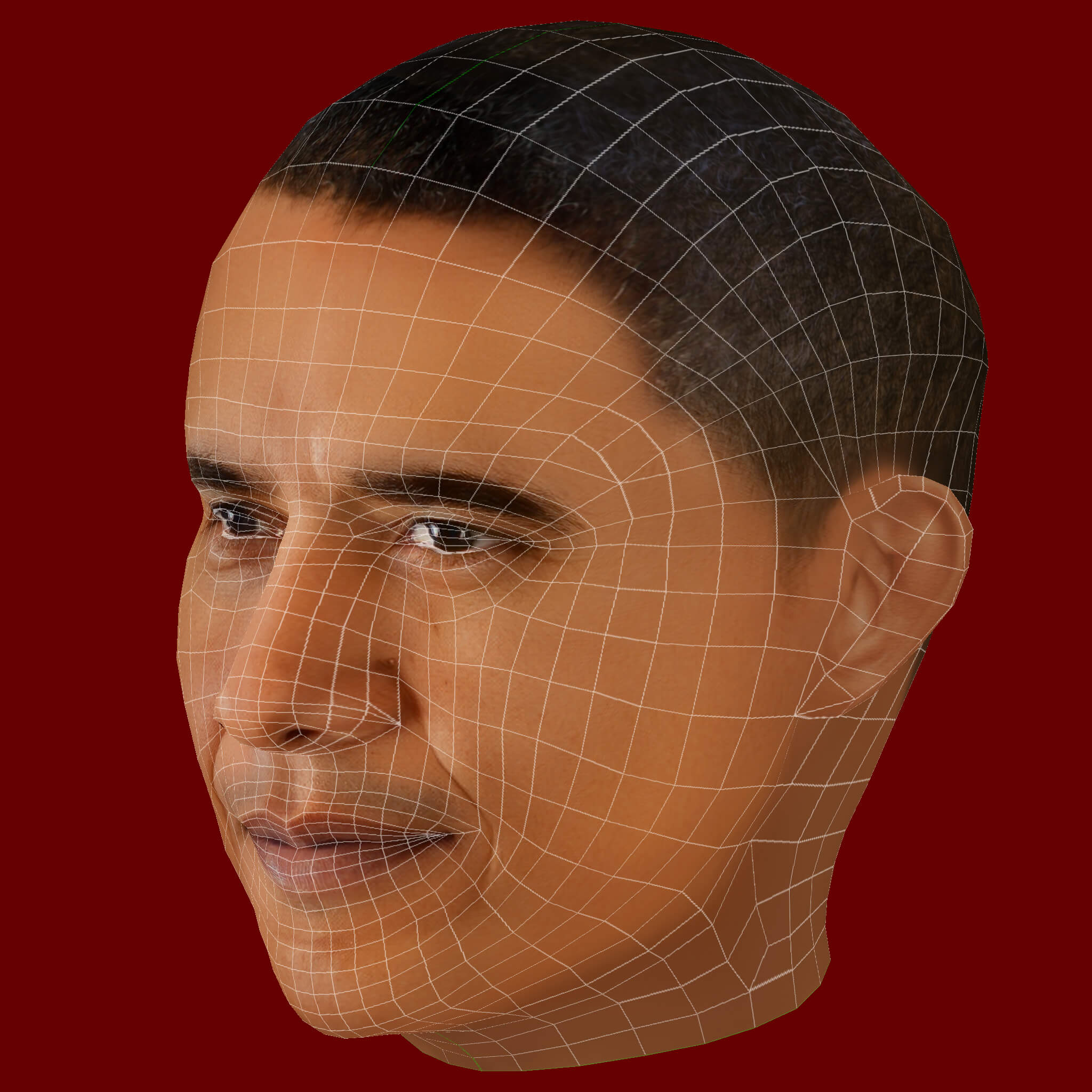 Low Poly Head of The President - Barack Obama 3D Model by Nammichael