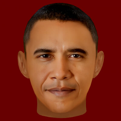 Low Poly Head of The President - Barack Obama 3D Model by Nammichael