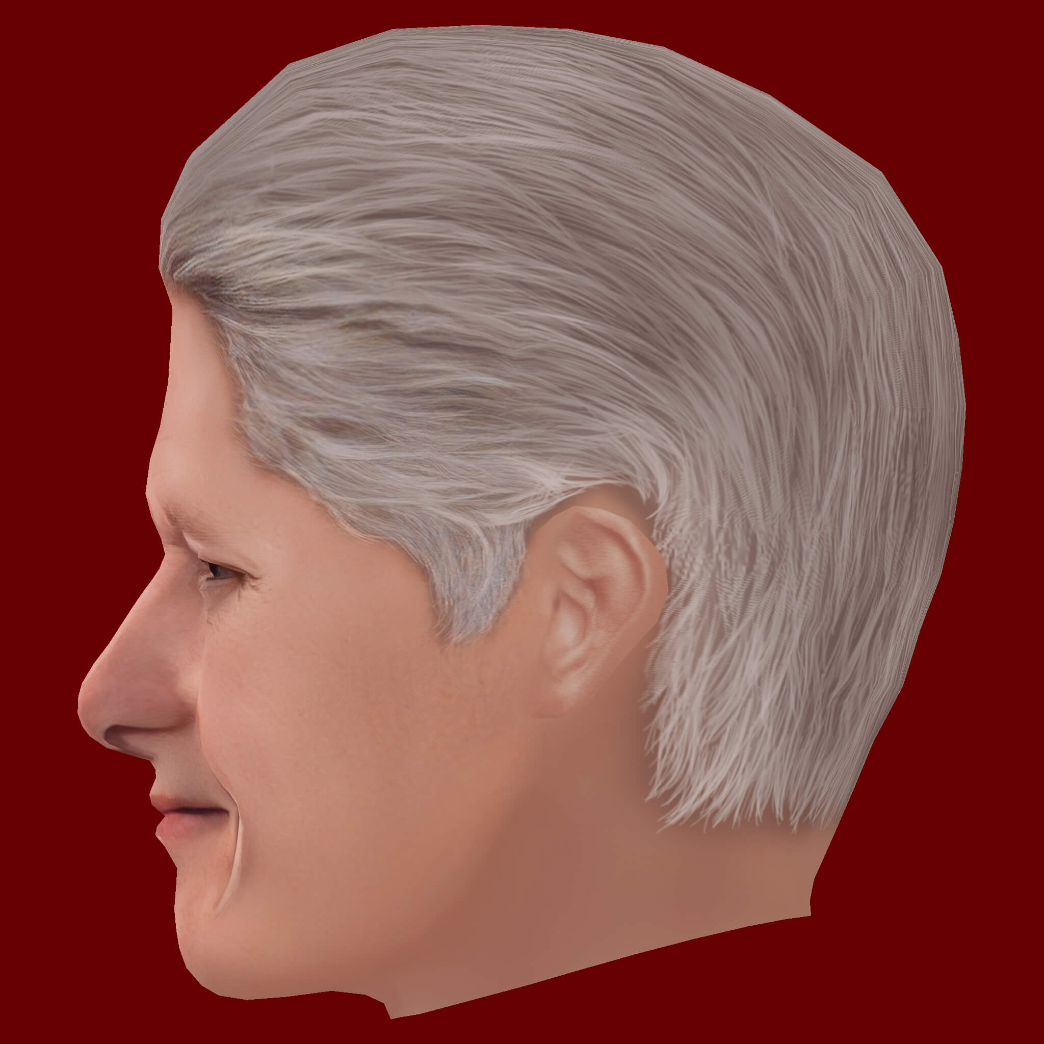 Low Poly Head of The President - Bill Clinton 3D Model by Nammichael
