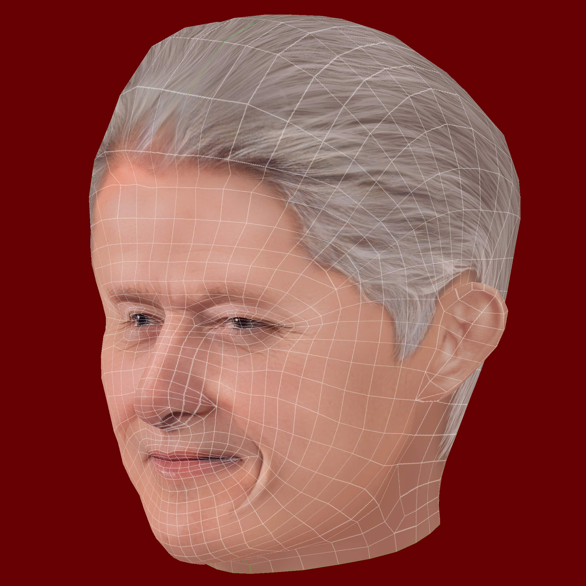 Low Poly Head of The President - Bill Clinton 3D Model by Nammichael