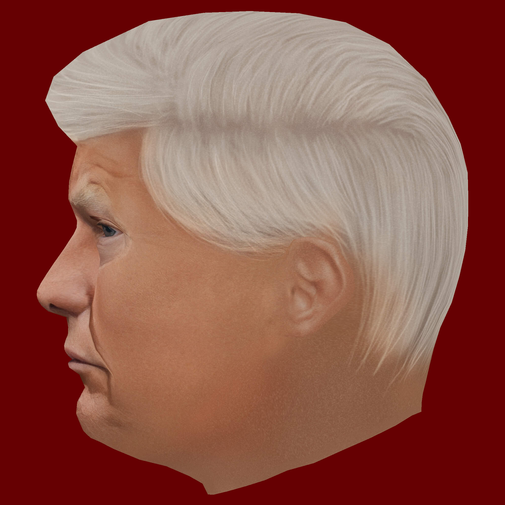 Low Poly Head of The President - Donald Trump 3D Model by Nammichael