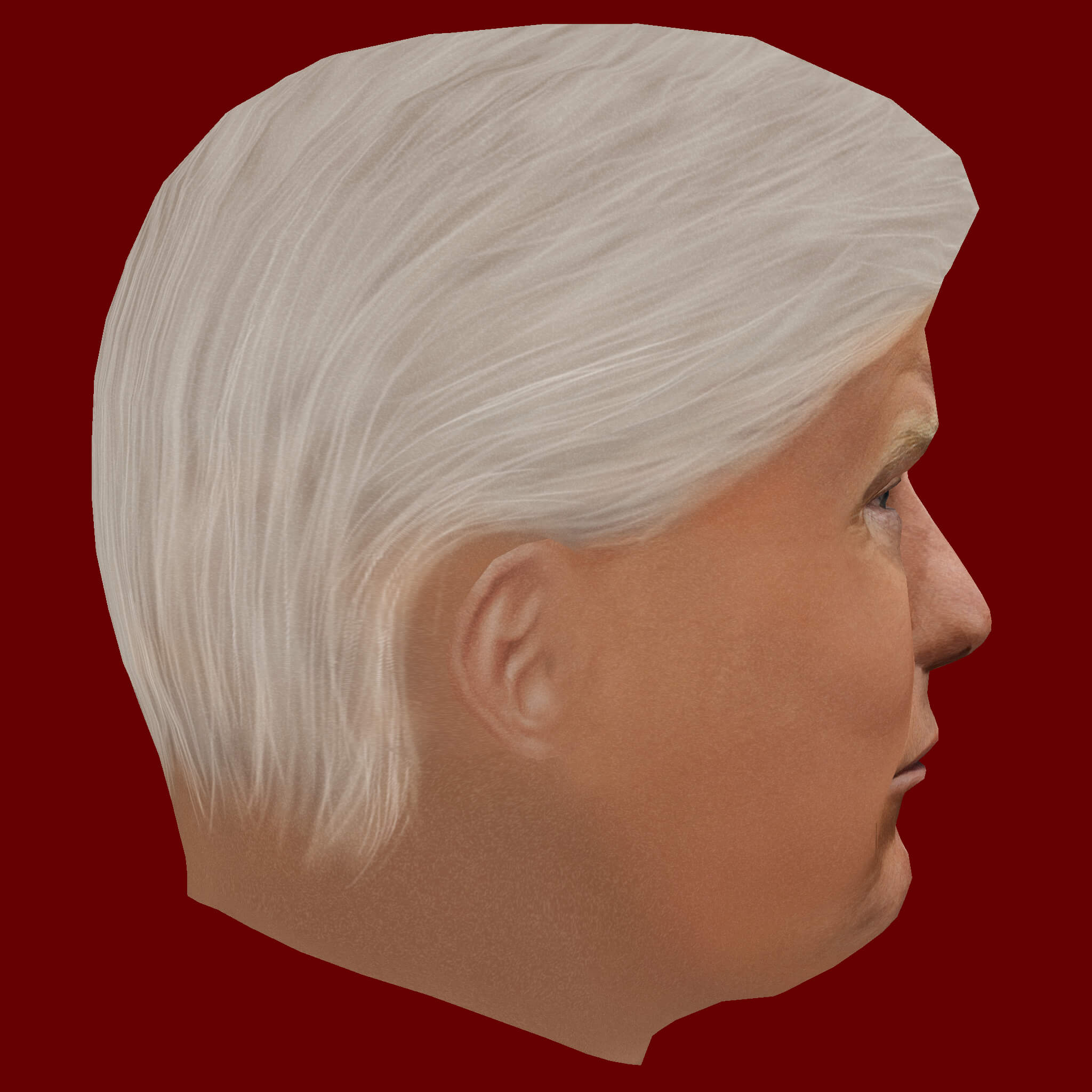 Low Poly Head of The President - Donald Trump 3D Model by Nammichael
