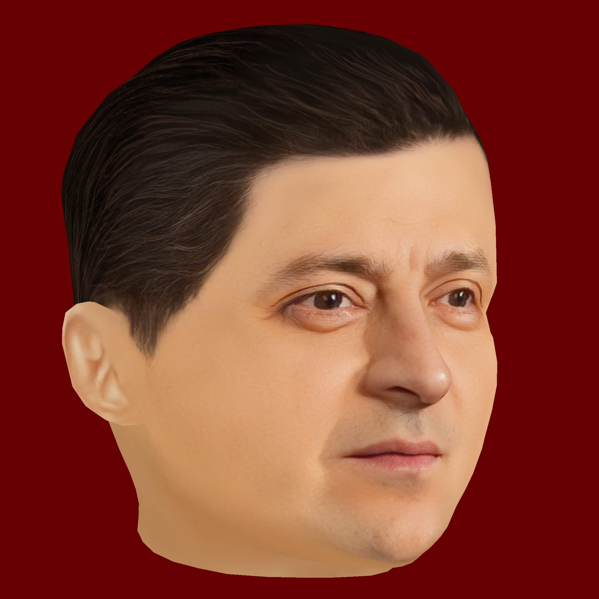 Low Poly Head of The President - Volodymyr Zelenskyy 3D Model by Nammichael