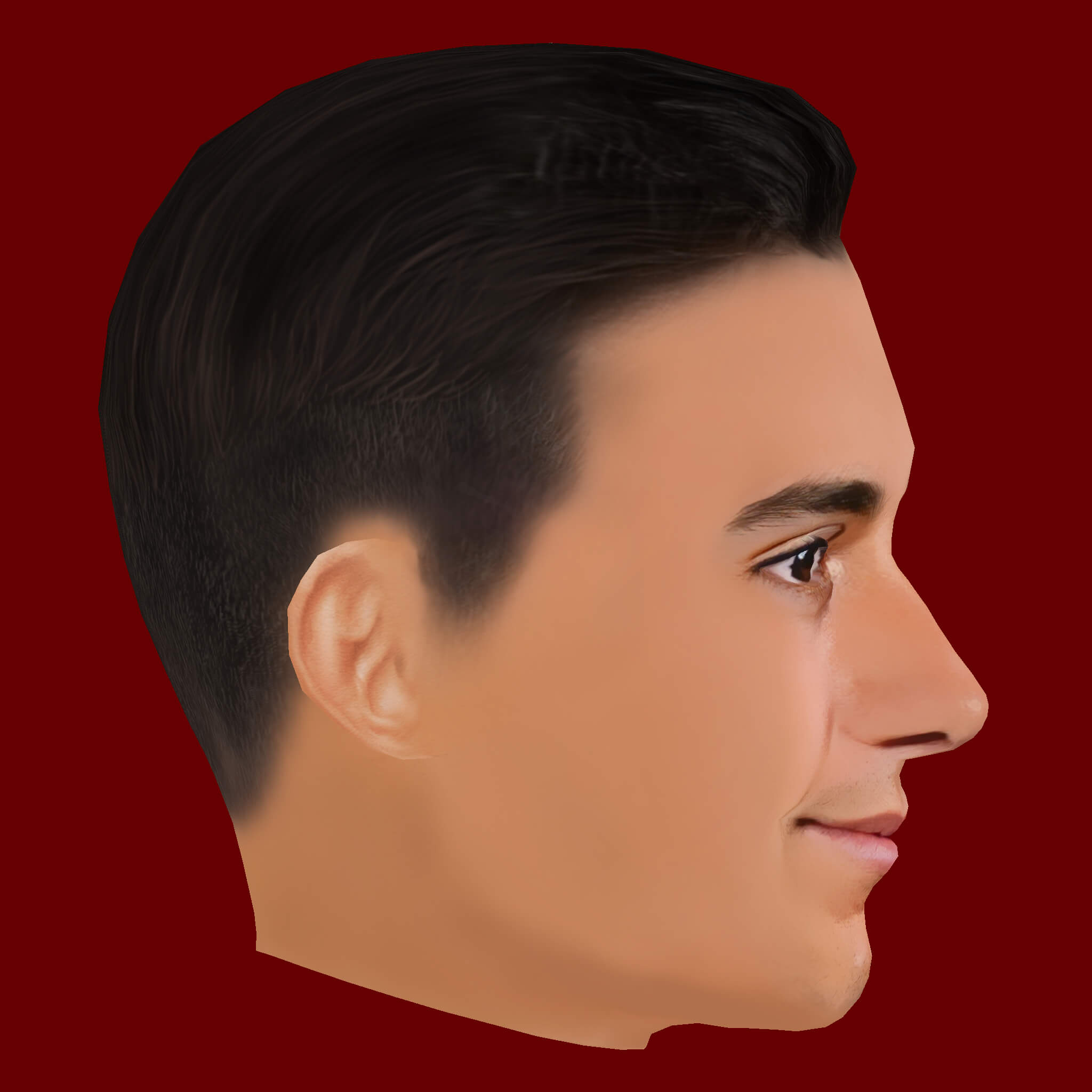 Lucas Vazquez Head - Low Poly Head for Game 3D Model by Nammichael