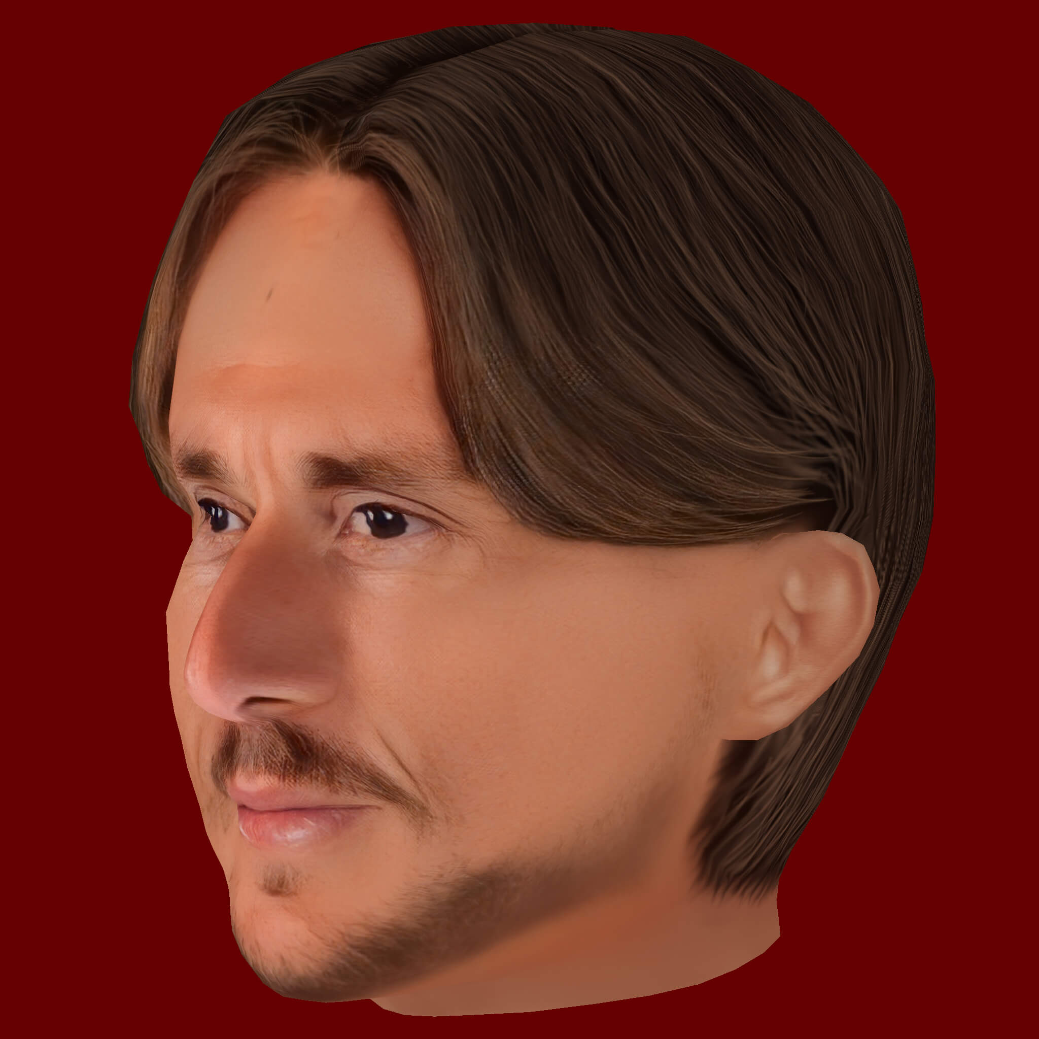 Luka Modric Head - Low Poly Head for Game 3D Model by Nammichael