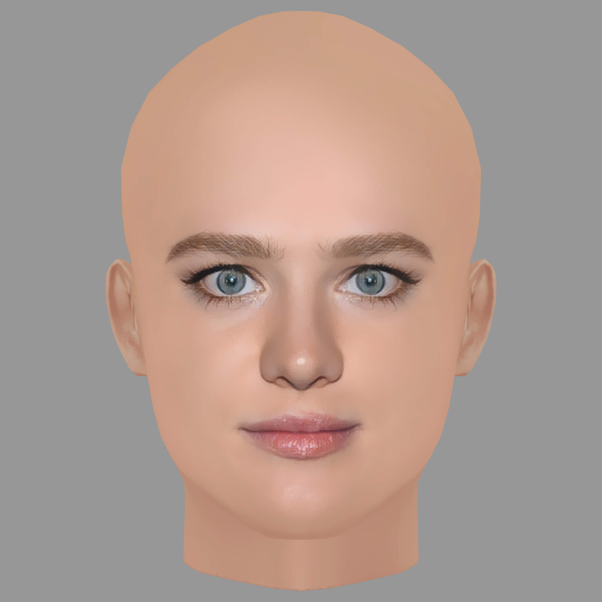 Mackenzie Davis Head - No Hair - Low Poly Head for Game 3D Model by ...