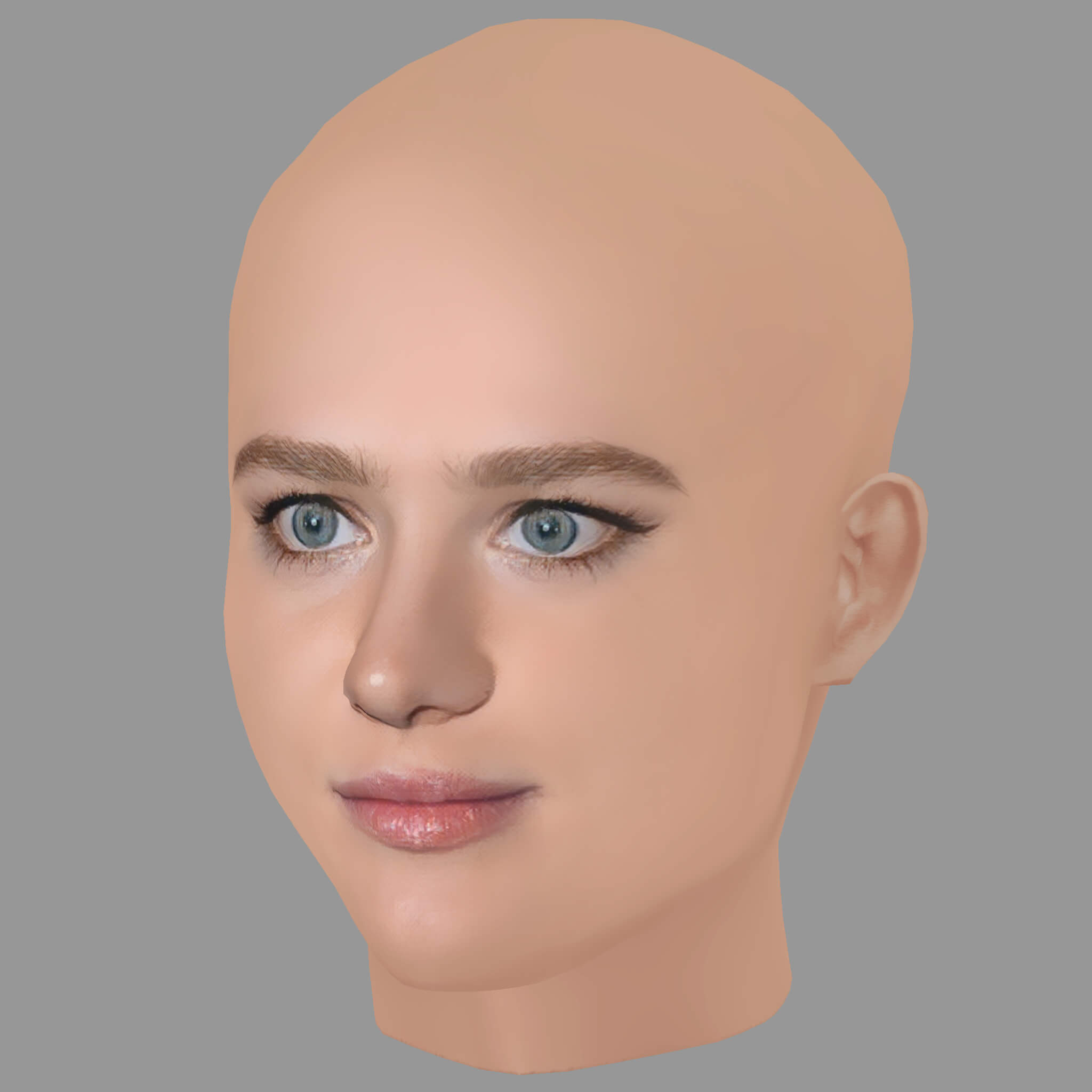 Mackenzie Davis Head - No Hair - Low Poly Head for Game 3D Model by ...