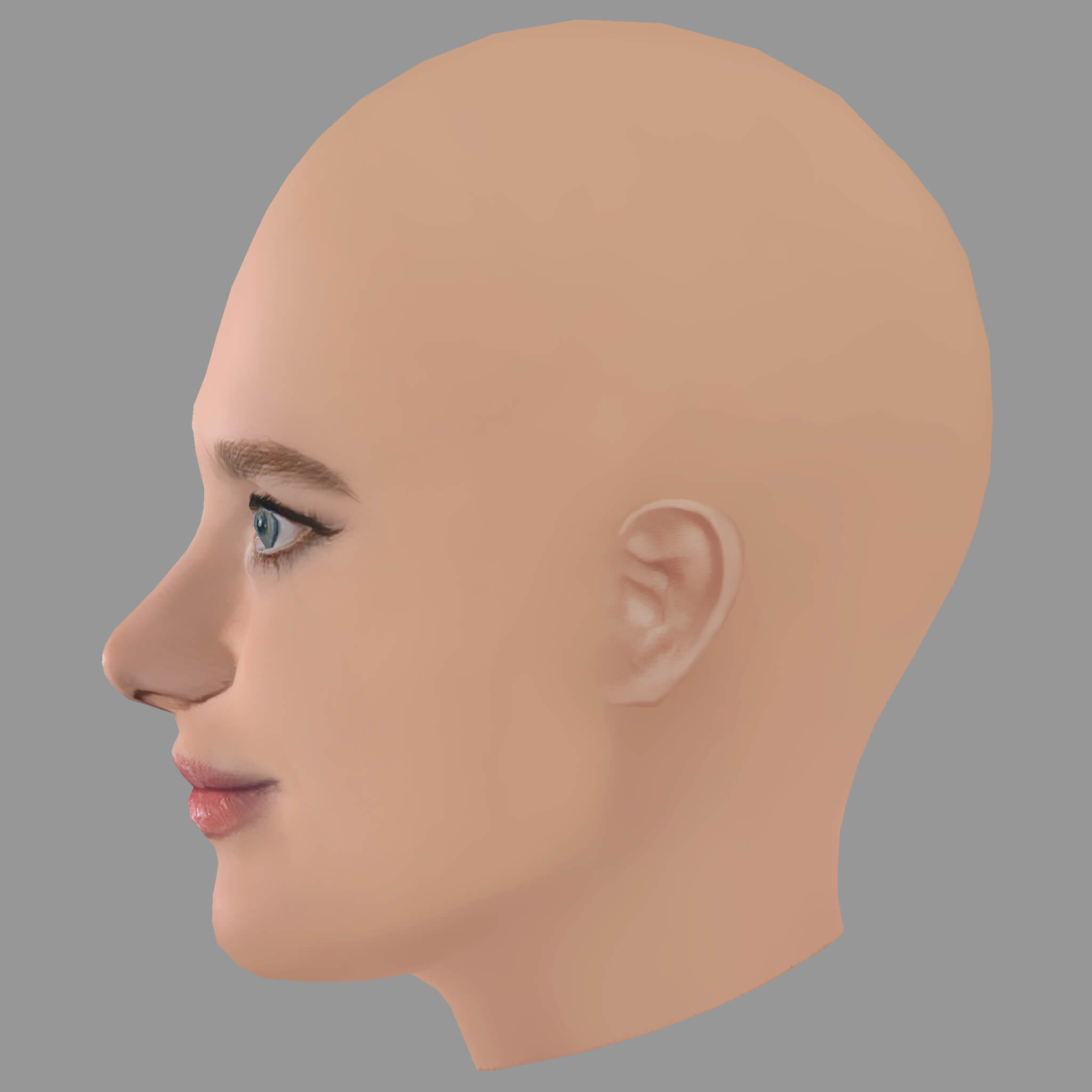 Mackenzie Davis Head - No Hair - Low Poly Head for Game 3D Model by ...