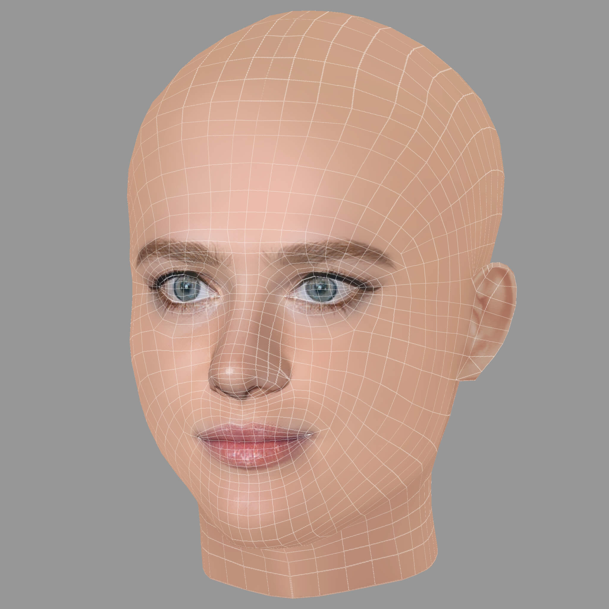 Mackenzie Davis Head - No Hair - Low Poly Head for Game 3D Model by ...