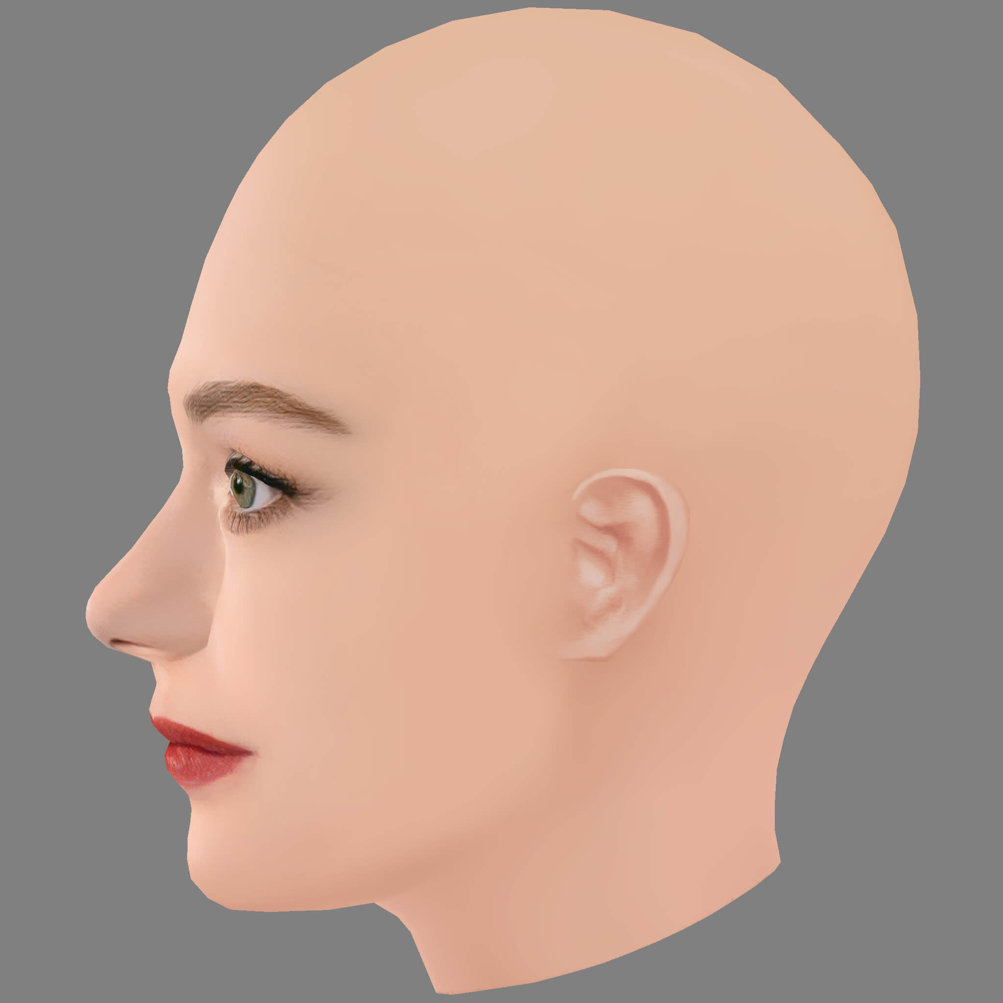 Mackenzie Foy Head - No Hair - Low Poly Head for Game 3D Model by ...