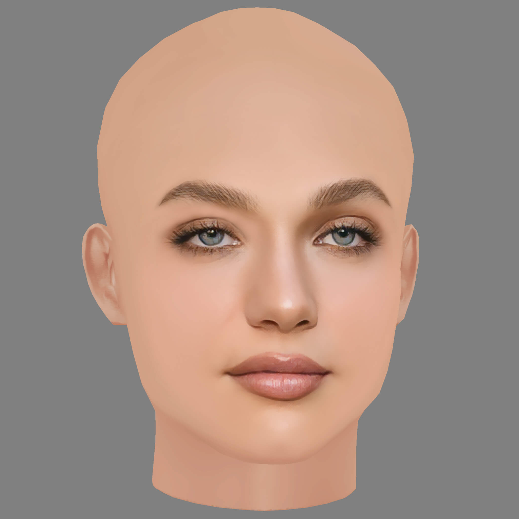 Maddie Ziegler Head - No Hair - Low Poly Head for Game 3D Model by ...