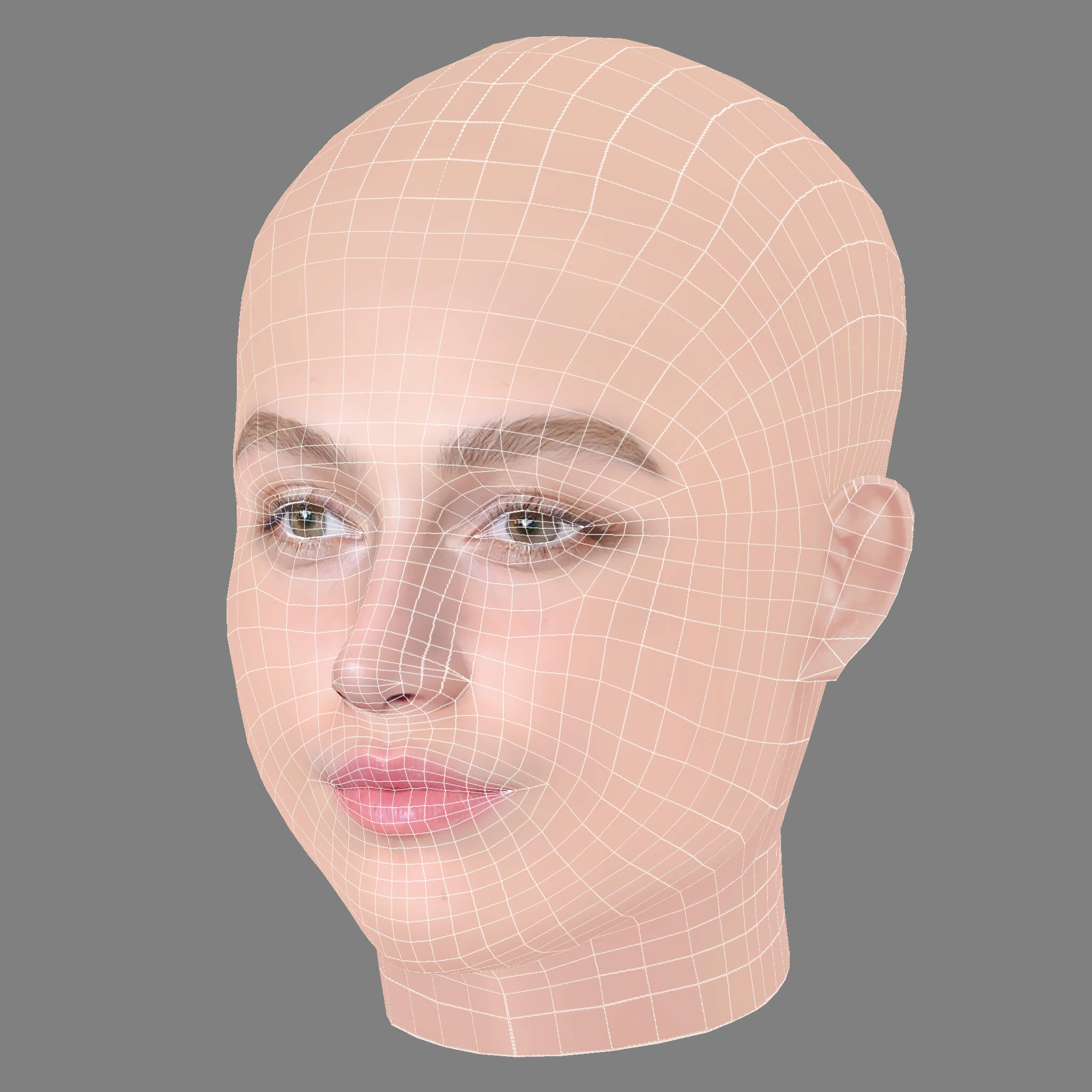 Madison Lintz Head - No Hair - Low Poly Head for Game 3D Model by ...
