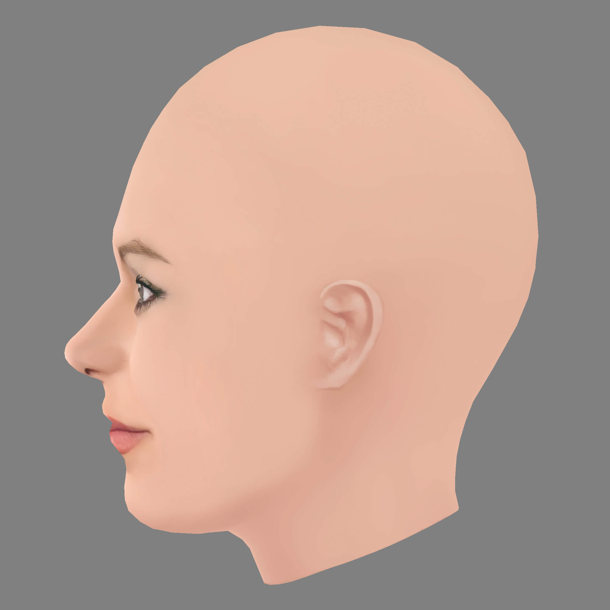 Maggie Civantos Head - No Hair - Low Poly Head for Game 3D Model by ...