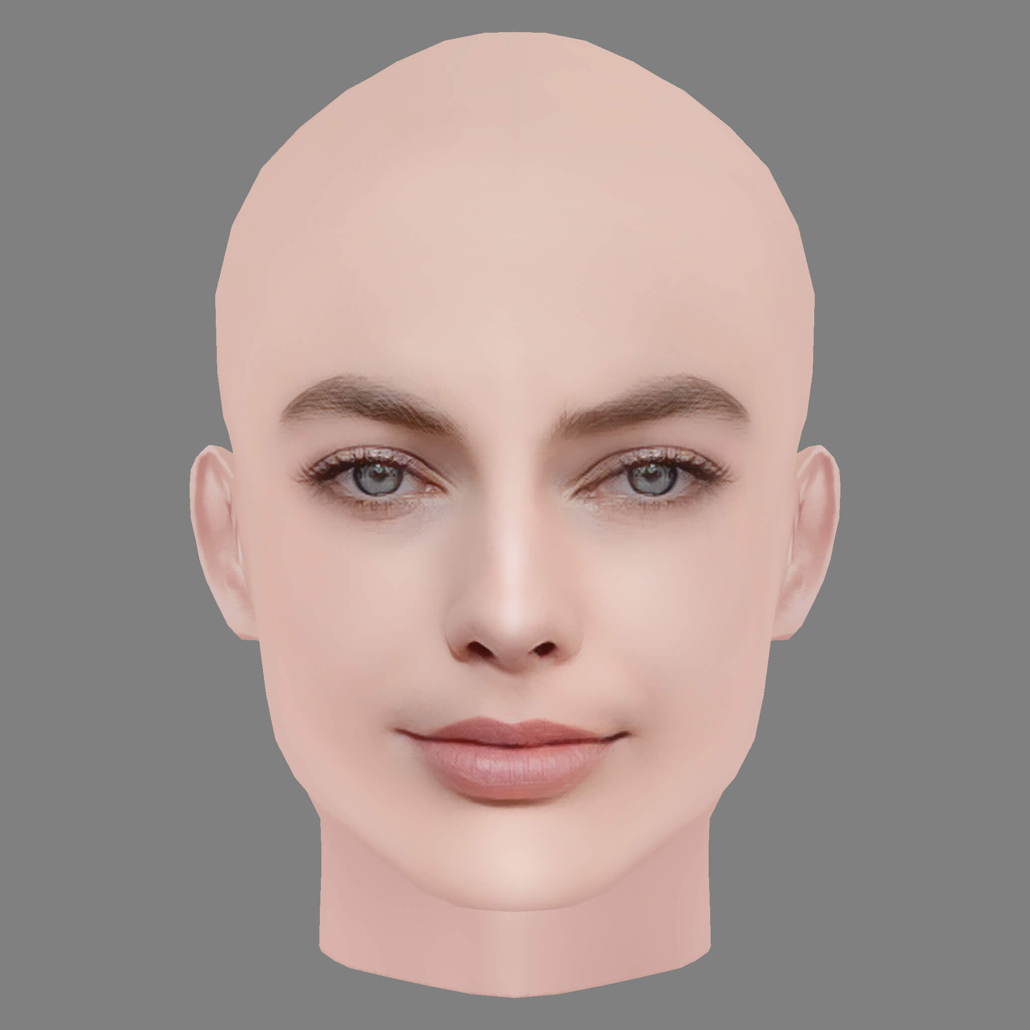 Margot Robbie Head - No Hair - Low Poly Head for Game 3D Model by ...