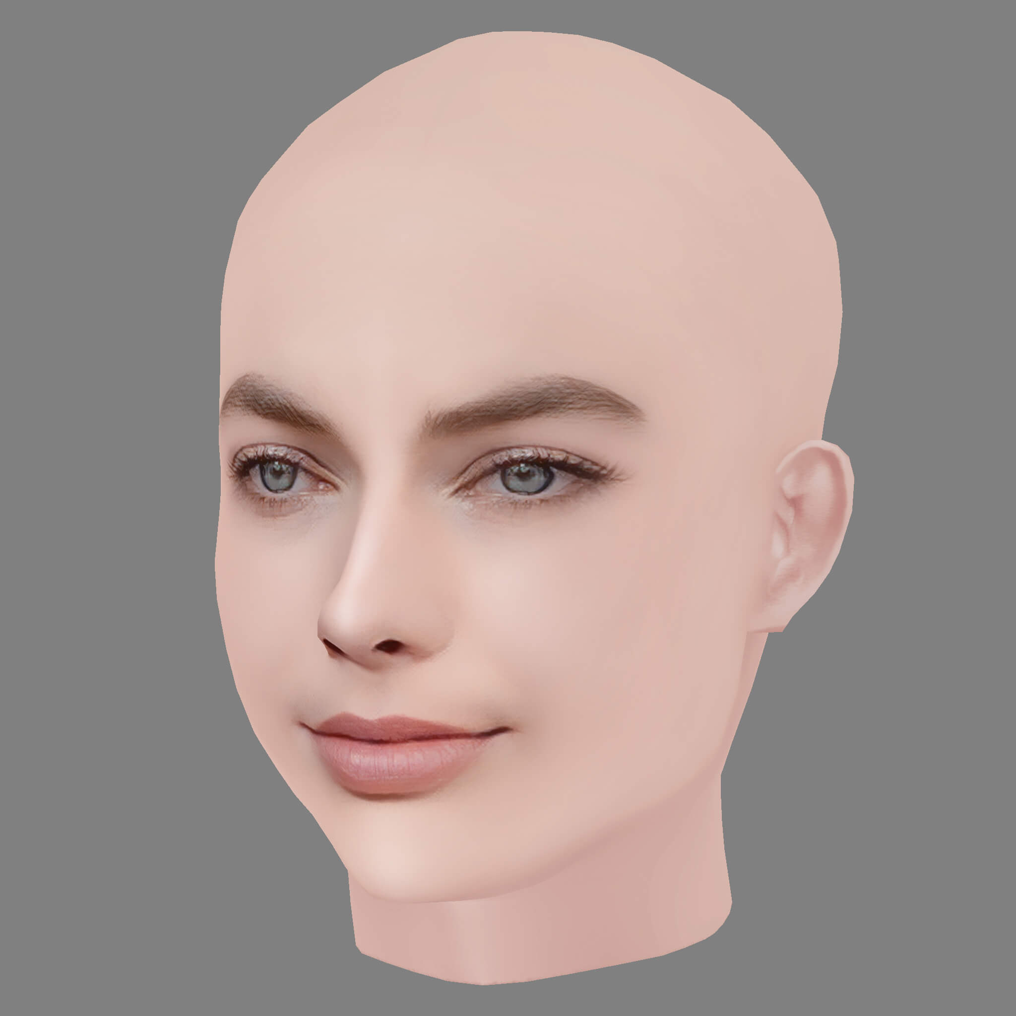 Margot Robbie Head - Low Poly Head for Game - No Hair 3D Model by ...