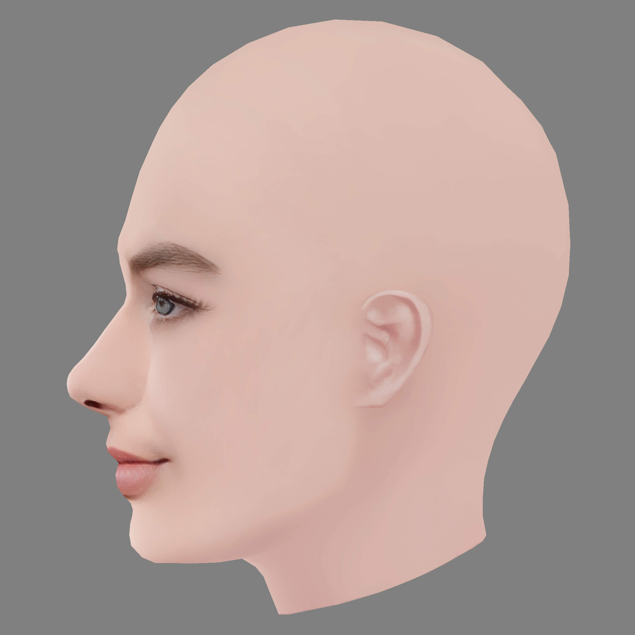 Margot Robbie Head - No Hair - Low Poly Head for Game 3D Model by ...