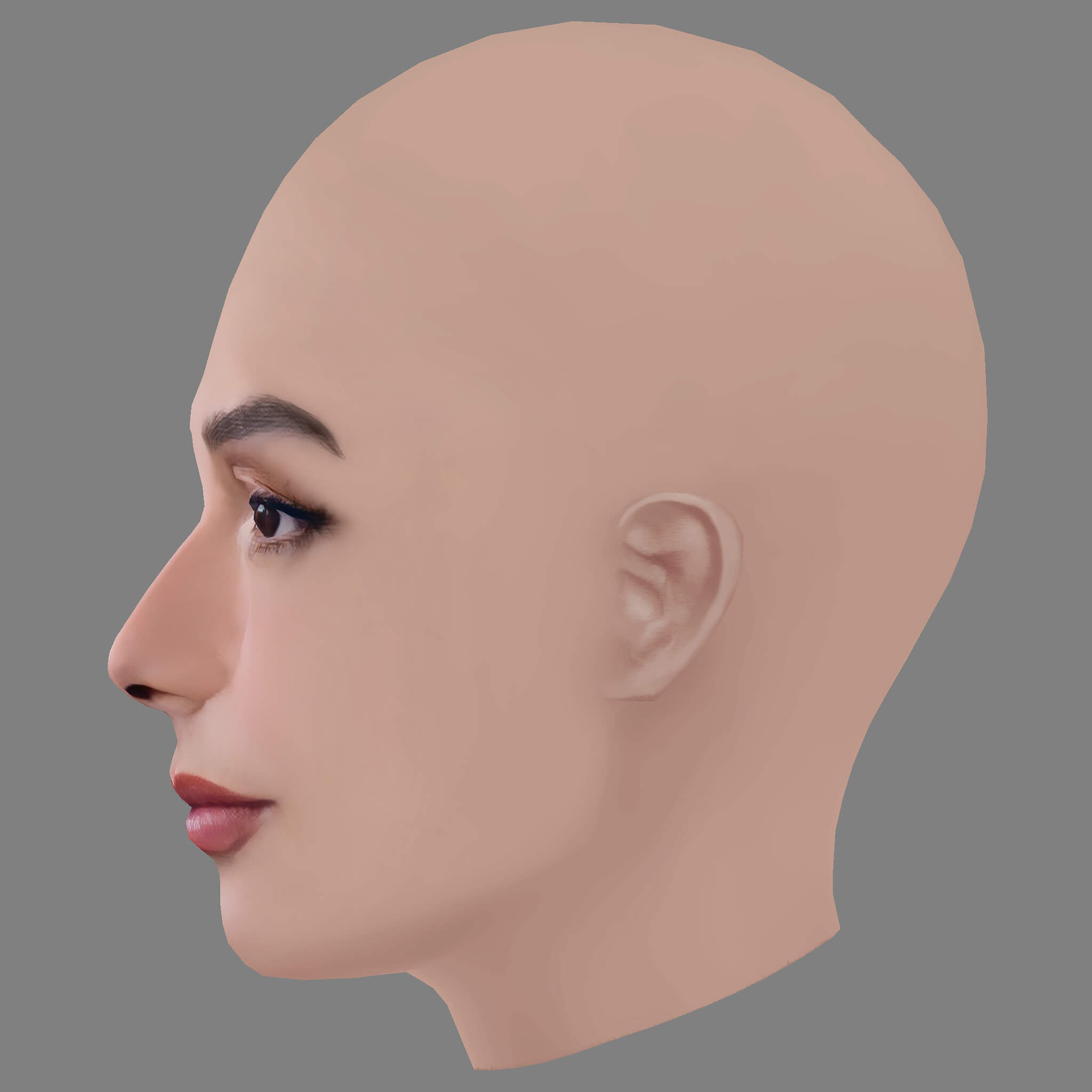 Maria Chacon Head - No Hair - Low Poly Head for Game 3D Model by Nammichael