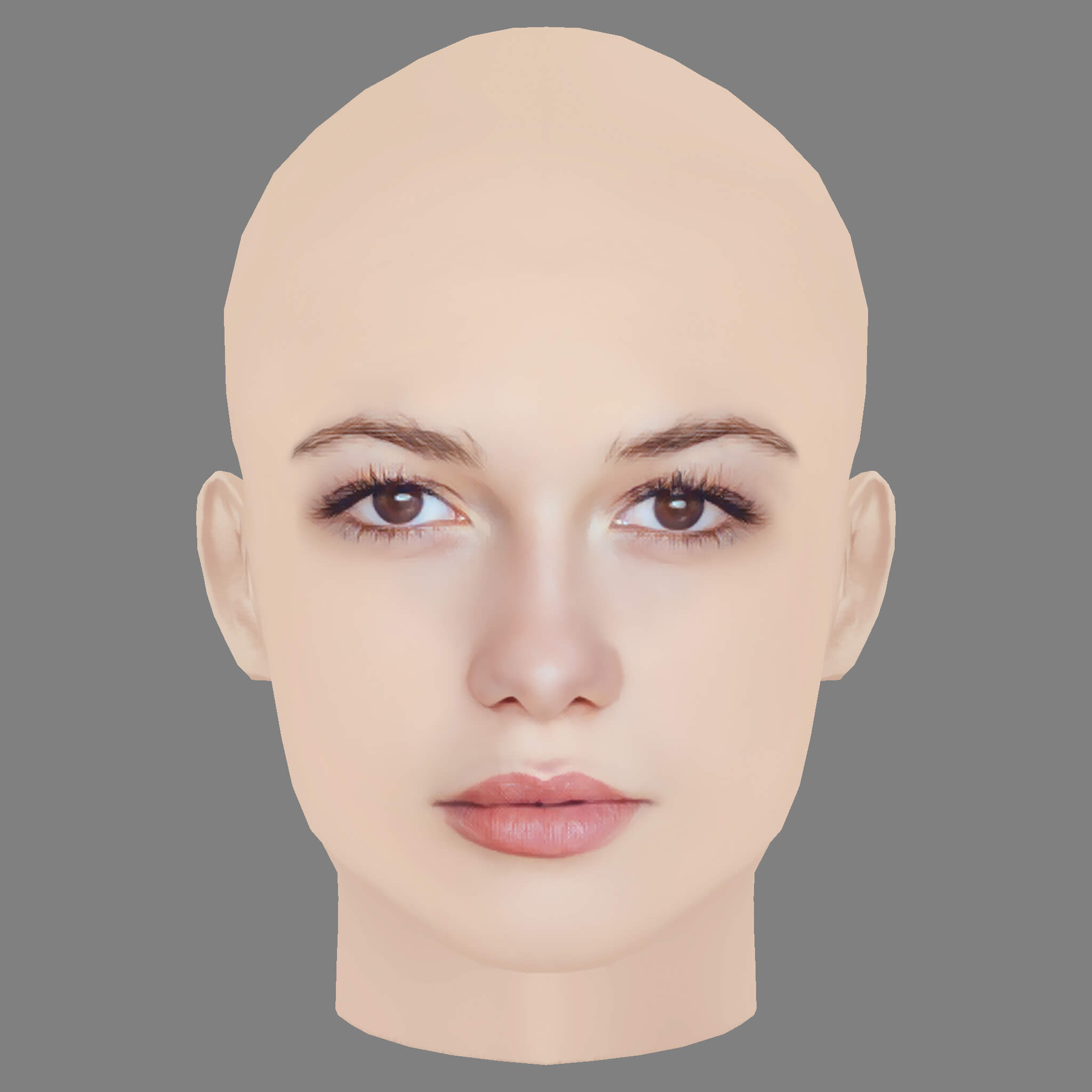 Mathilde Ollivier Head - No Hair - Low Poly Head for Game 3D Model by ...