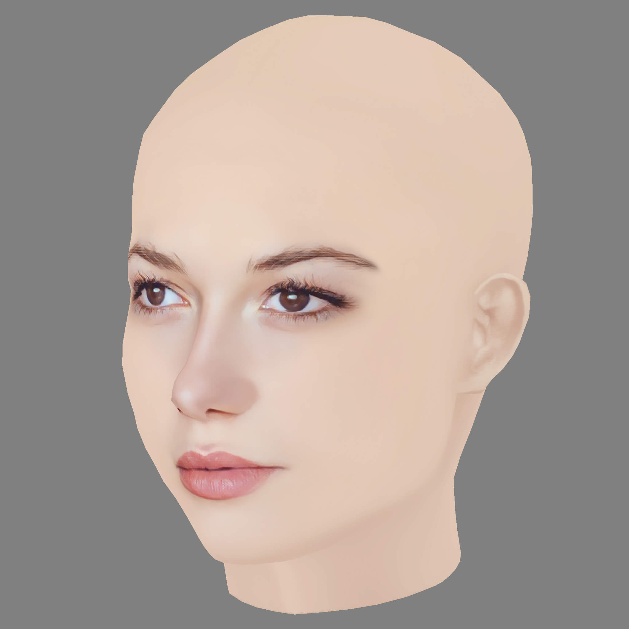 Mathilde Ollivier Head - No Hair - Low Poly Head for Game 3D Model by ...
