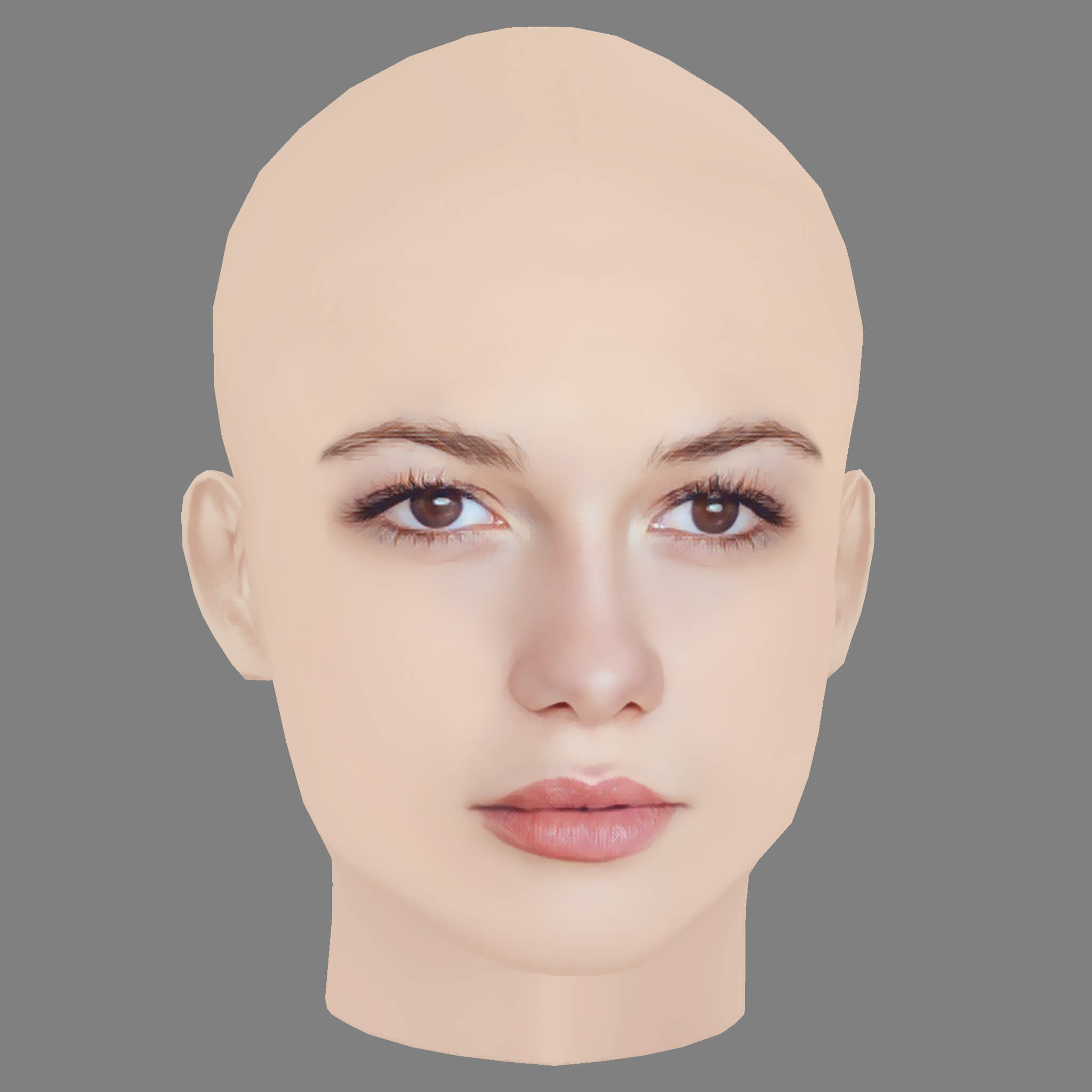 Mathilde Ollivier Head - No Hair - Low Poly Head for Game 3D Model by ...