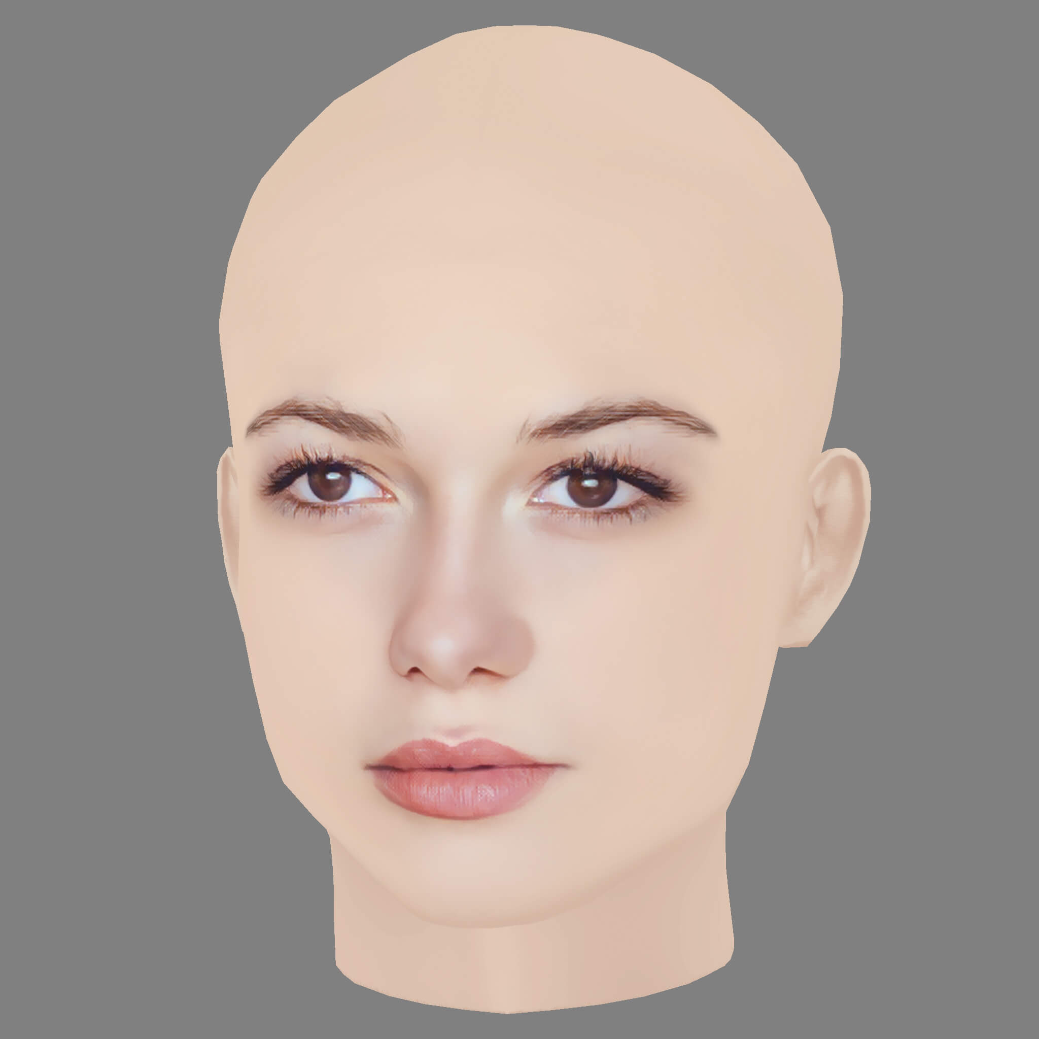 Mathilde Ollivier Head - No Hair - Low Poly Head for Game 3D Model by ...