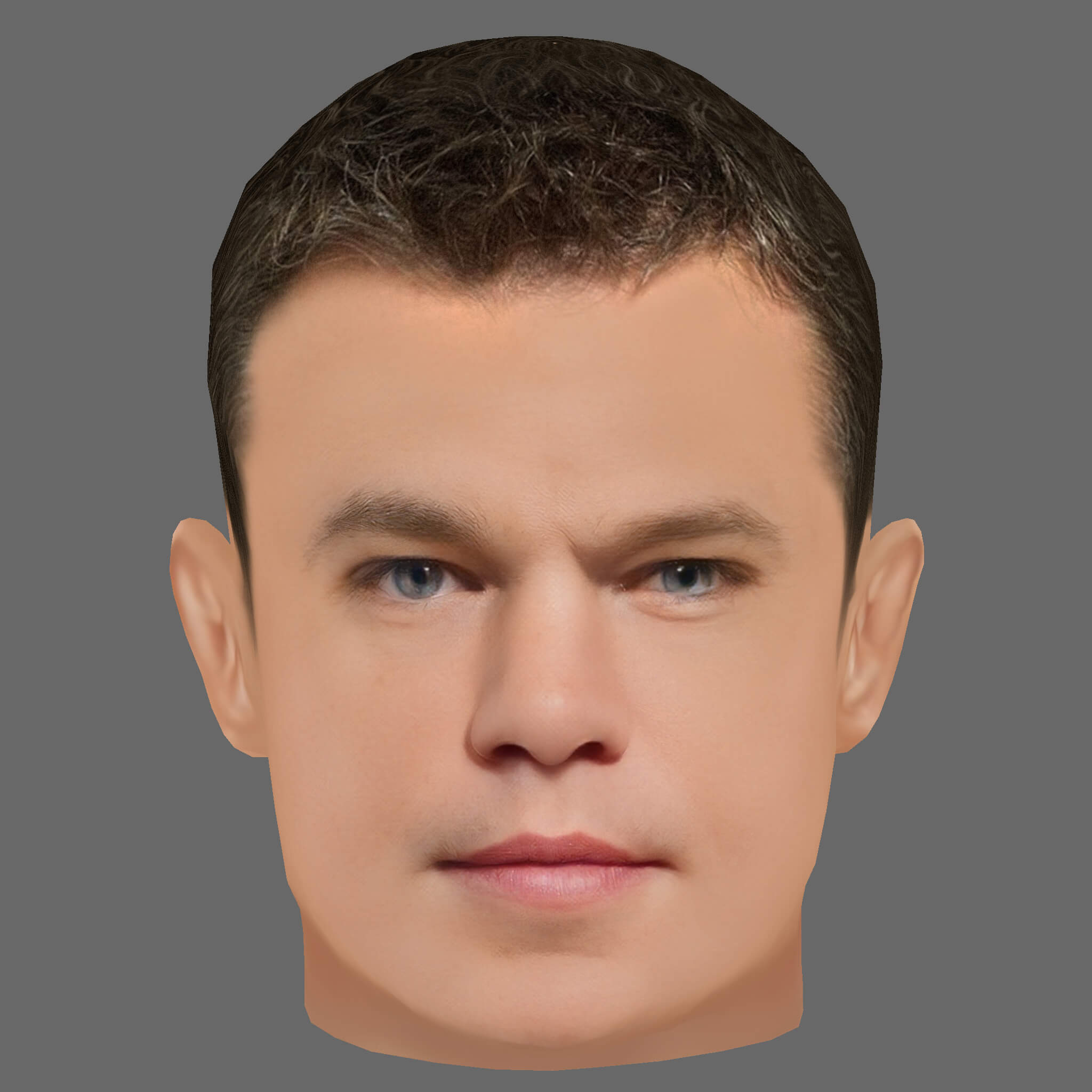 Matt Damon Head - Low Poly Head for Game Low Poly 3D Model by Nammichael
