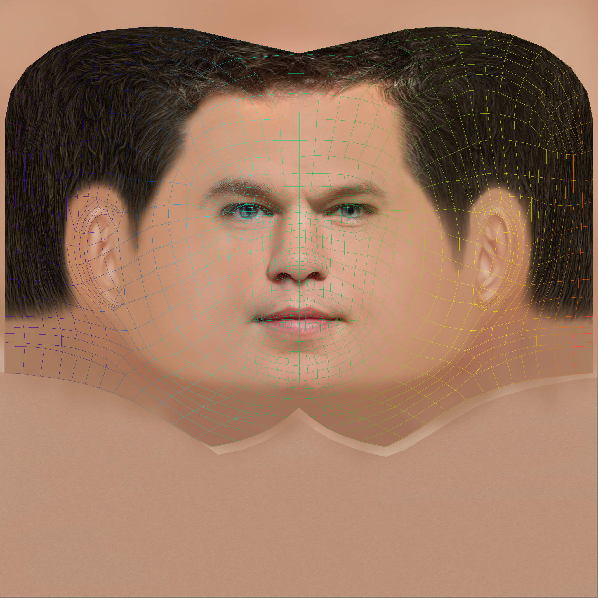 Matt Damon Head - Low Poly Head for Game Low Poly 3D Model by Nammichael
