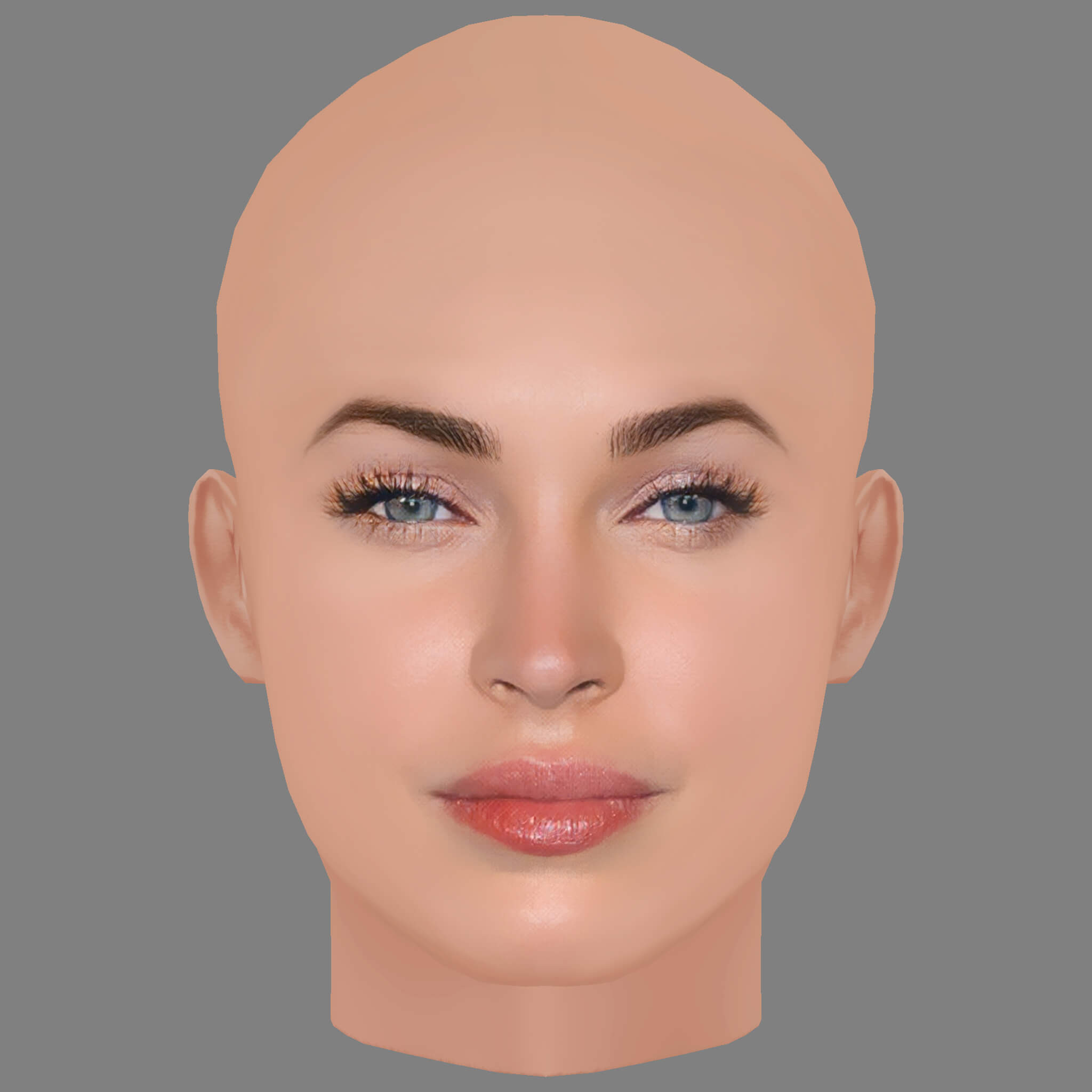Megan Fox Head - No Hair - Low Poly Head for Game 3D Model by Nammichael