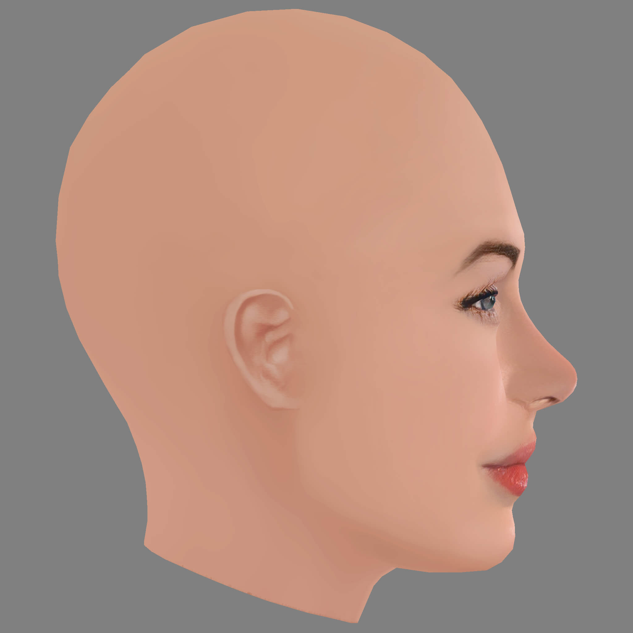 Megan Fox Head - No Hair - Low Poly Head for Game 3D Model by Nammichael