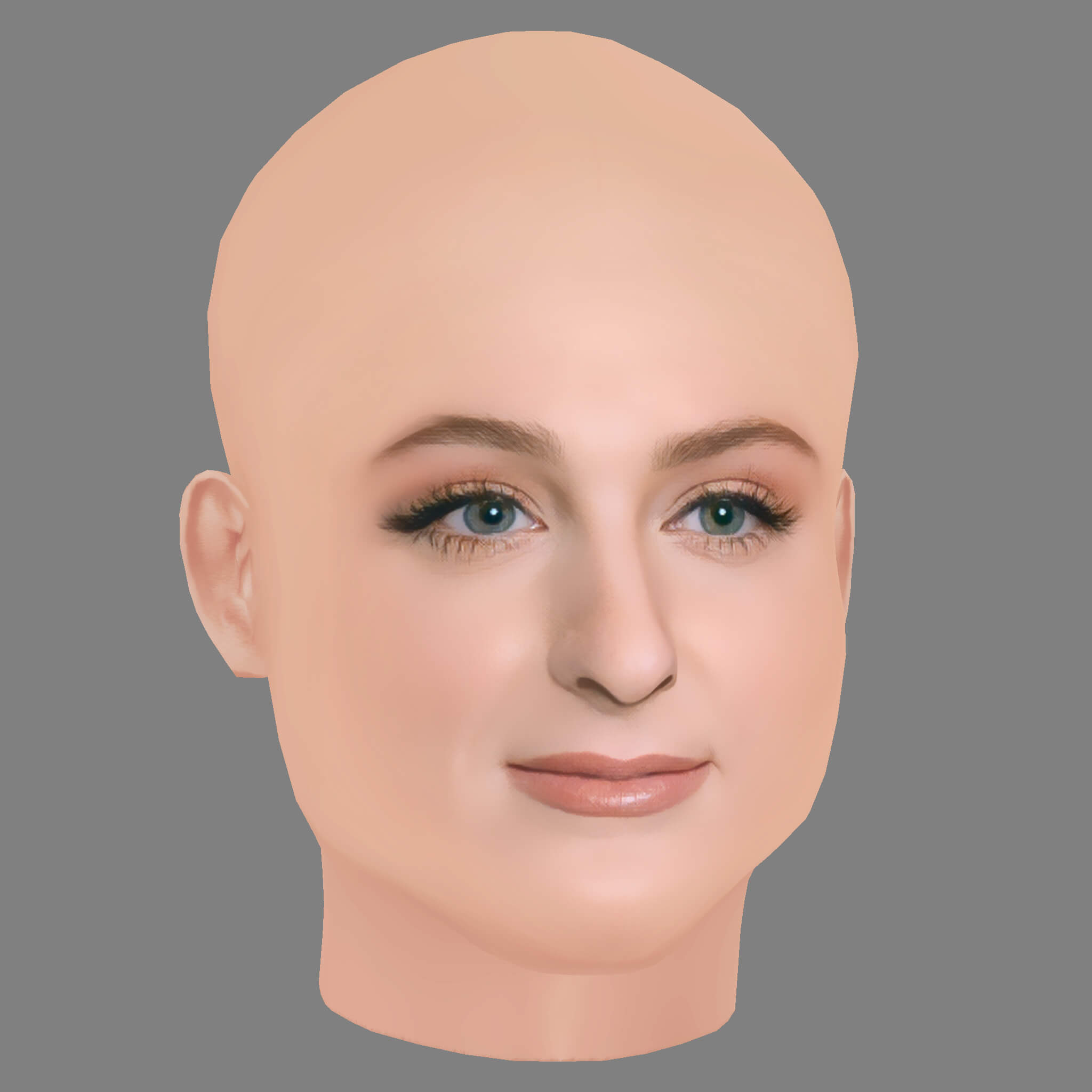 Meghan Trainor Head - No Hair - Low Poly Head for Game 3D Model by ...