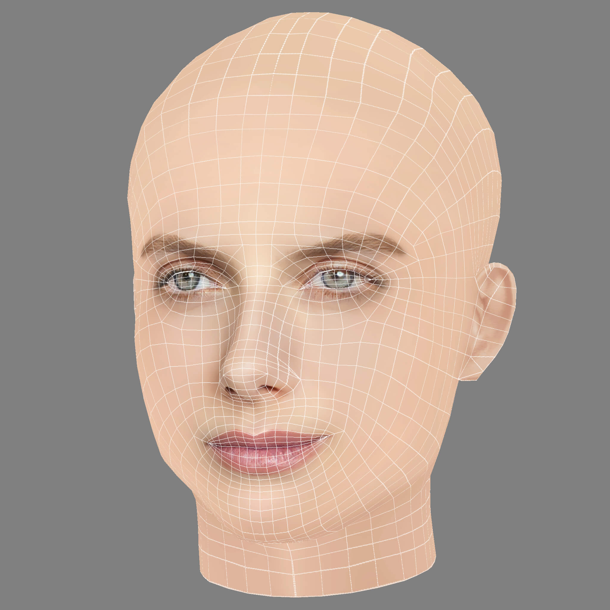 Melanie Laurent Head - No Hair - Low Poly Head for Game 3D Model by ...