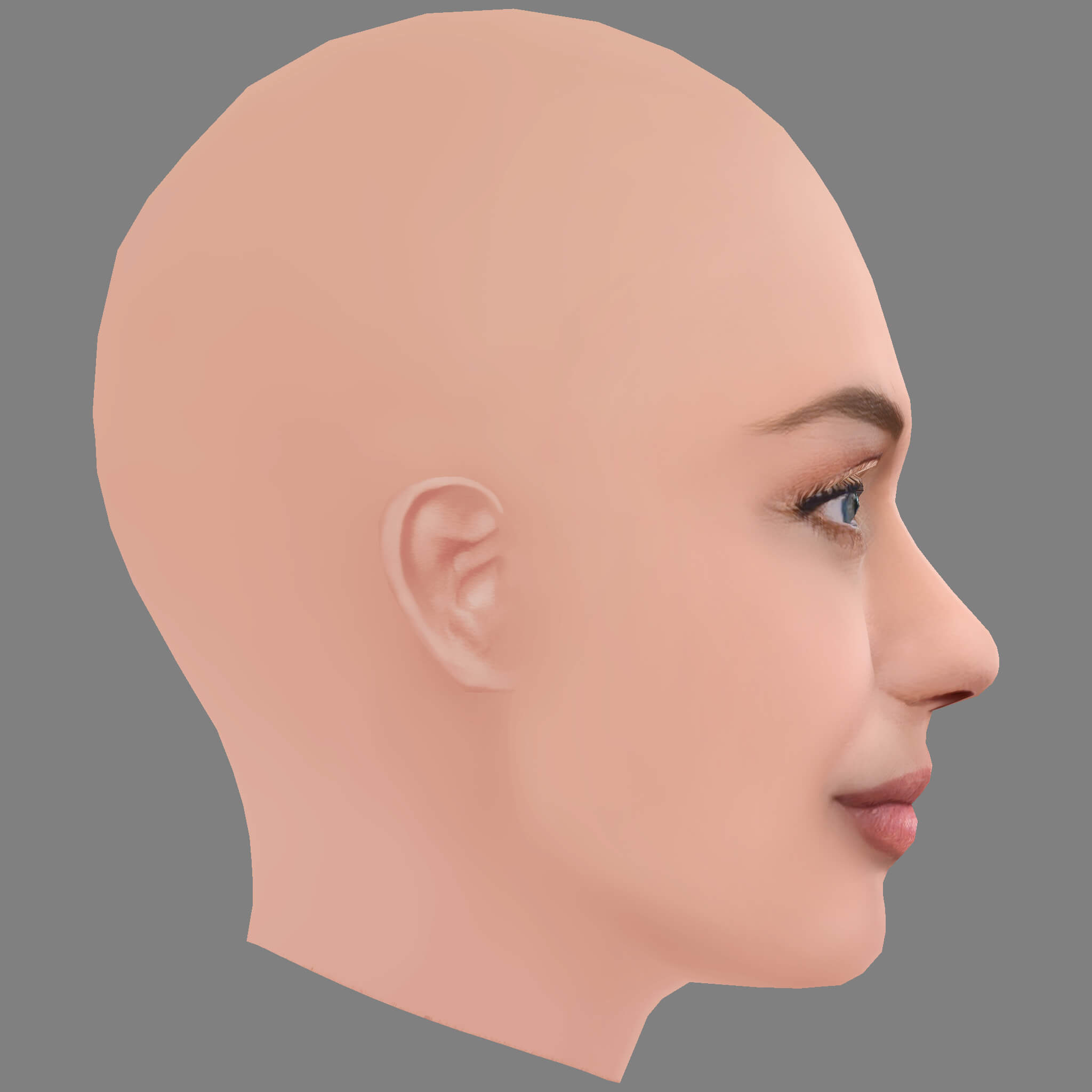 Miley Cyrus Head - Low Poly Head for Game - No Hair 3D Model by Nammichael