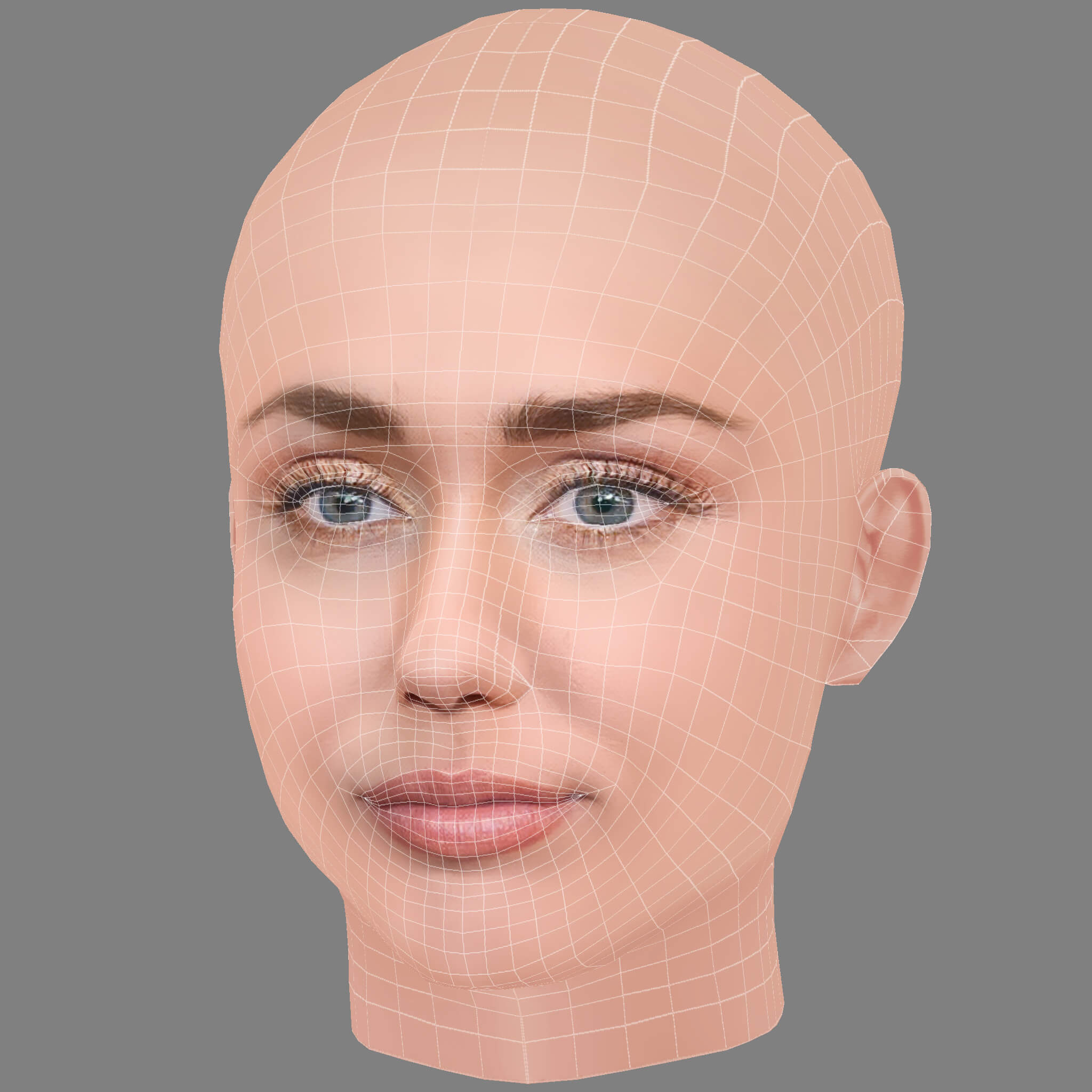 Miley Cyrus Head - Low Poly Head for Game - No Hair 3D Model by Nammichael