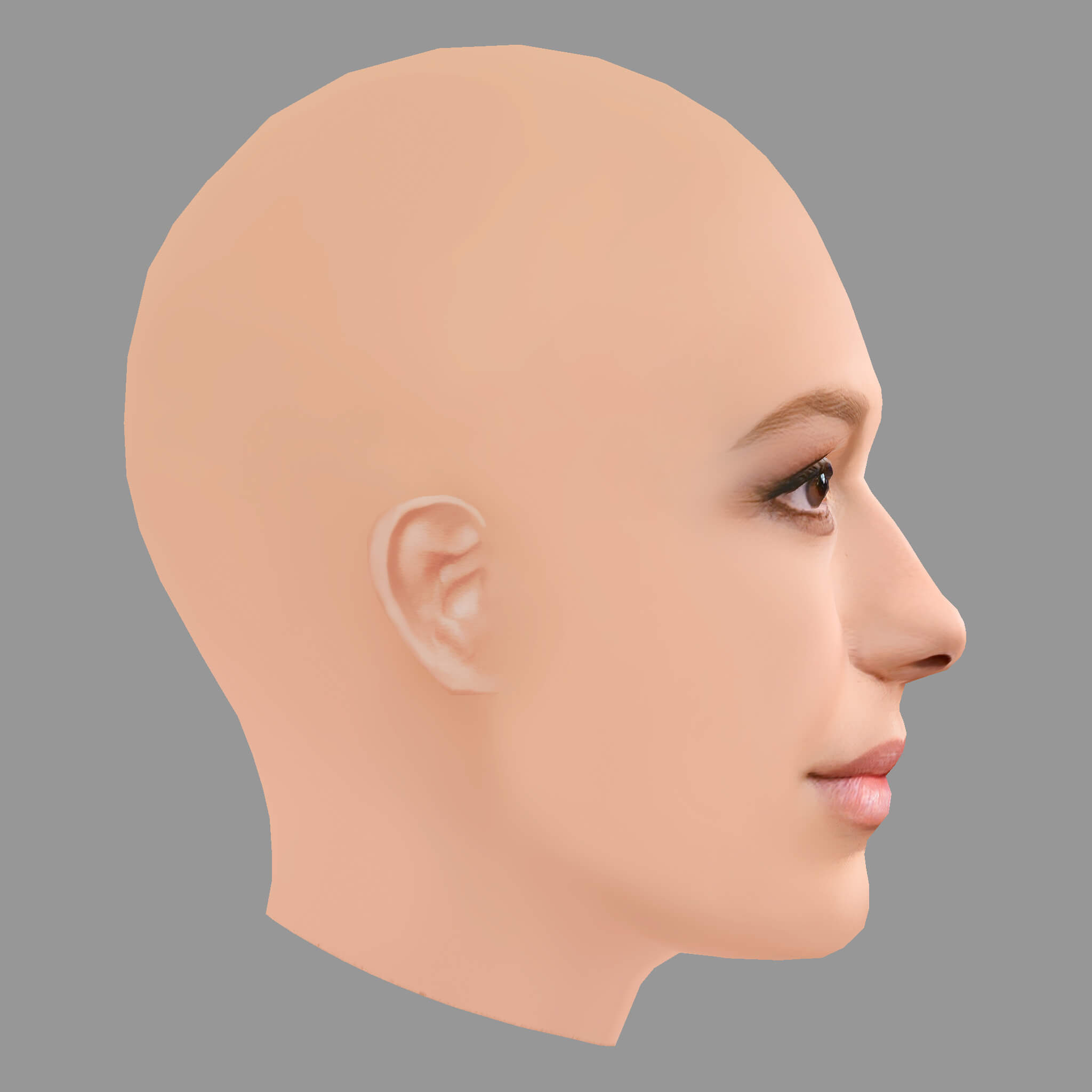 Millie Bobby Brown Head - No Hair - Low Poly Head for Game 3D Model by ...