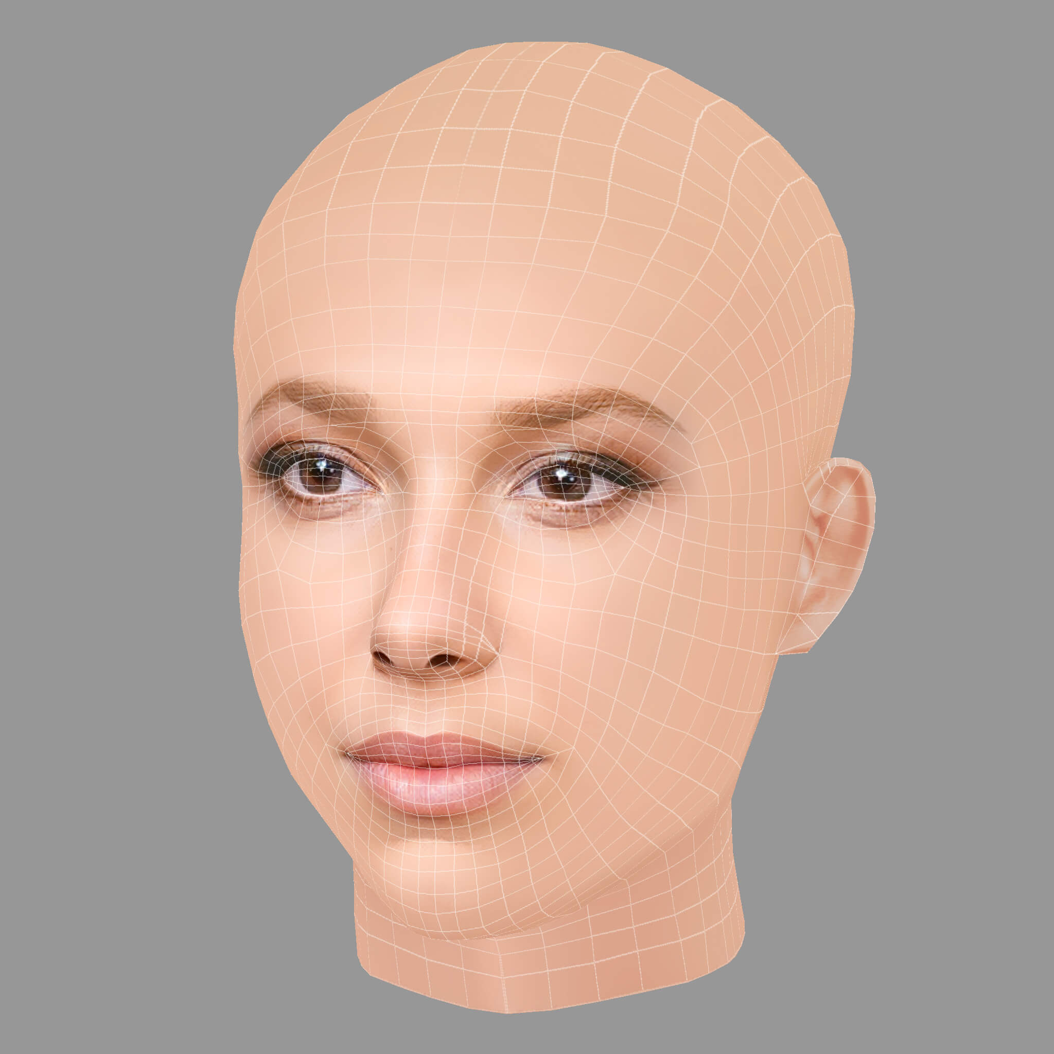 Millie Bobby Brown Head - No Hair - Low Poly Head for Game 3D Model by ...