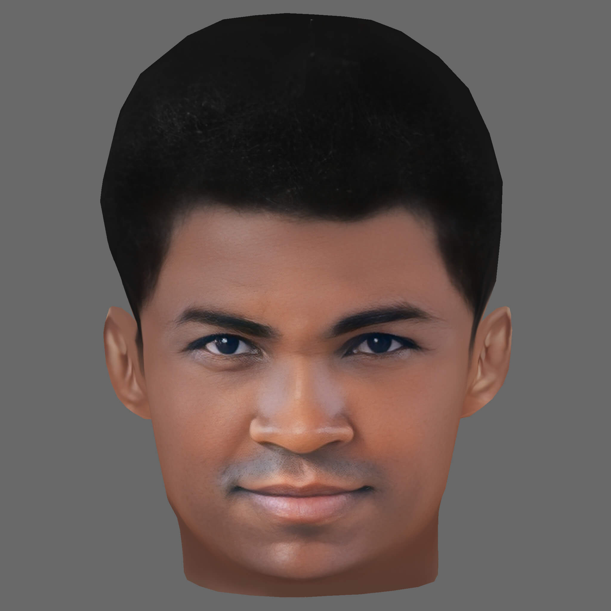 Muhammad Ali Head - Low Poly Head for Game Low Poly 3D Model by Nammichael