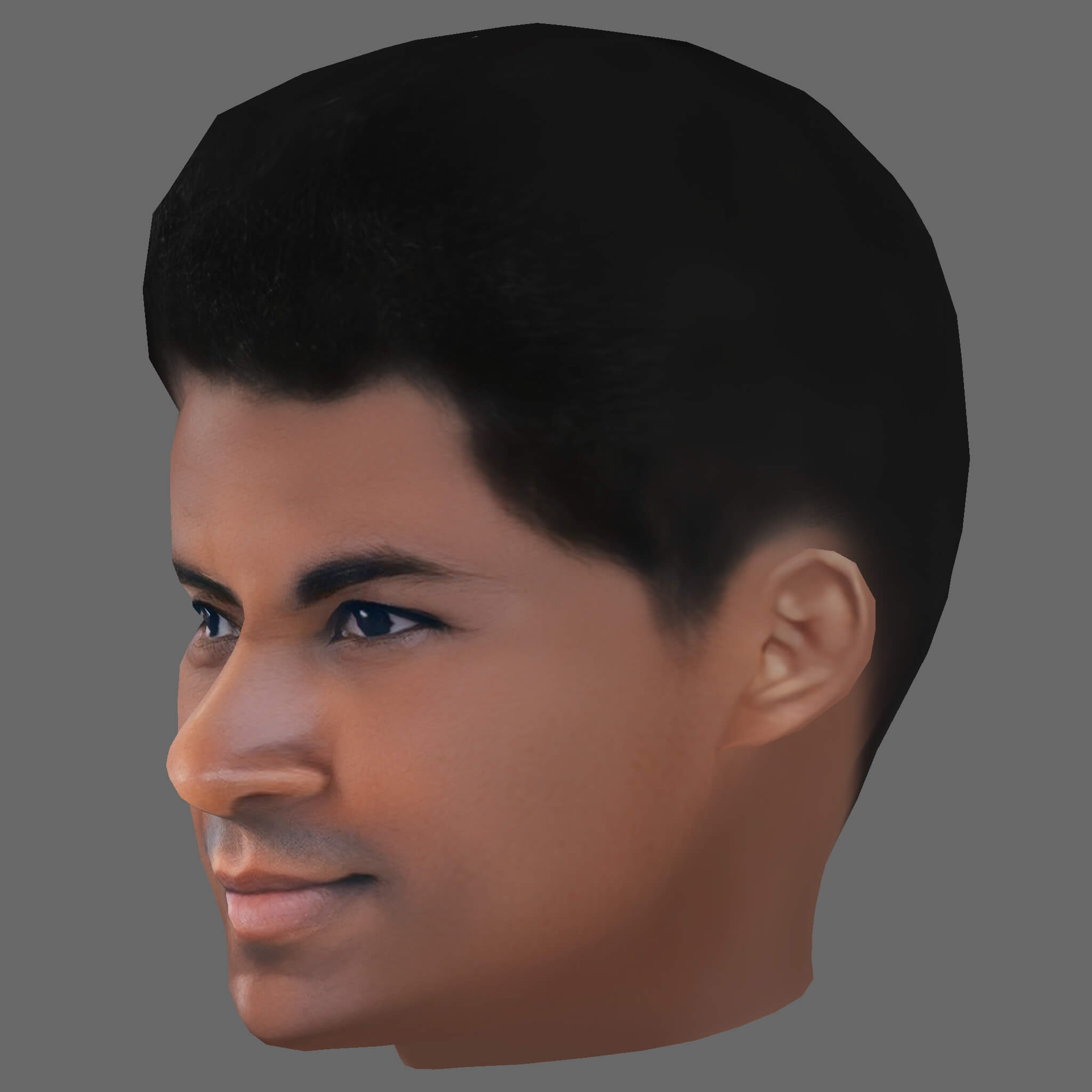 Muhammad Ali Head - Low Poly Head for Game Low Poly 3D Model by Nammichael