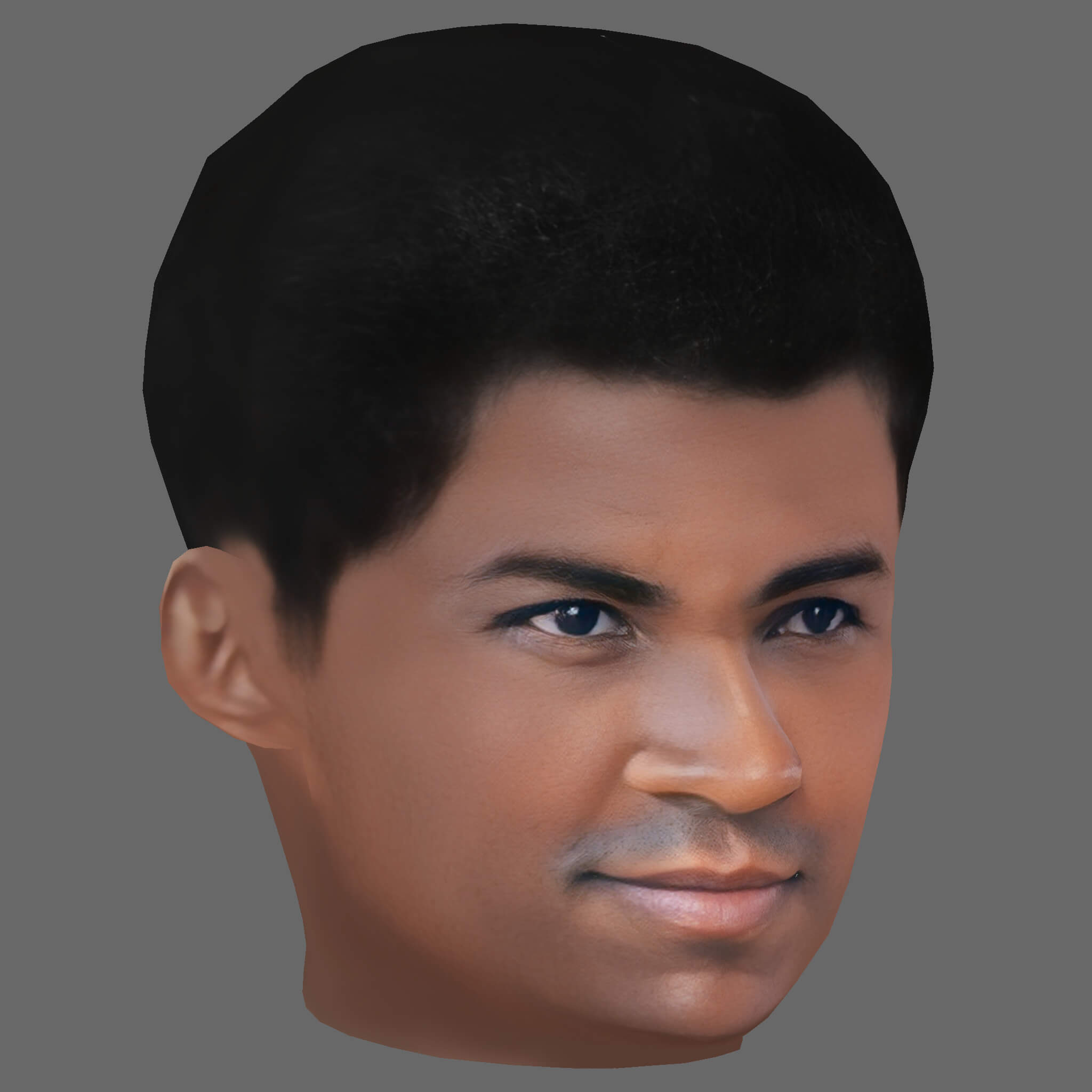 Muhammad Ali Head - Low Poly Head for Game Low Poly 3D Model by Nammichael
