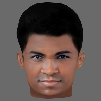 Muhammad Ali Head - Low Poly Head for Game Low Poly 3D Model by Nammichael