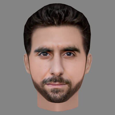 Murat Seven Head - Low Poly Head for Game 3D Model by Nammichael