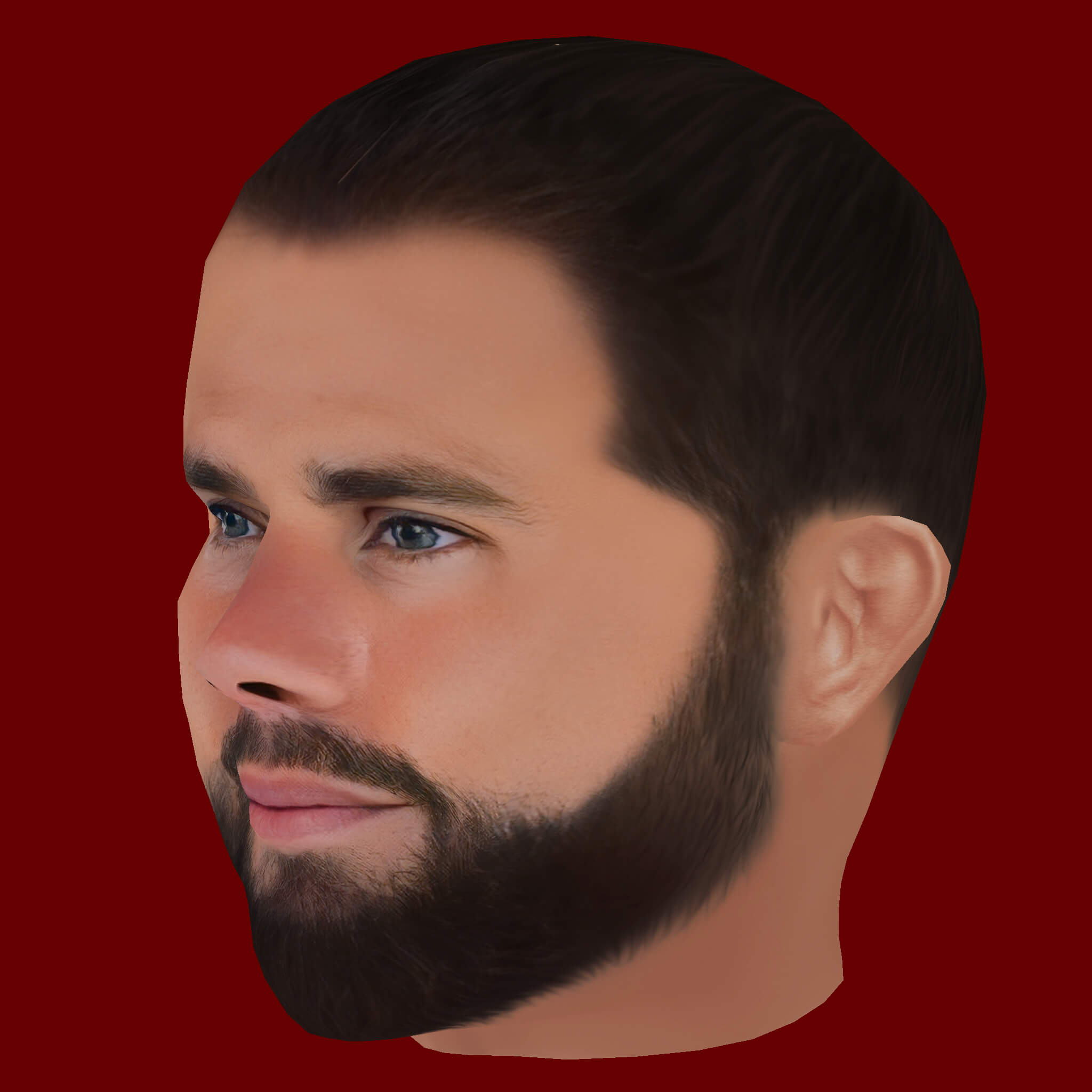 Nacho Fernandez Head - Low Poly Head for Game 3D Model by Nammichael