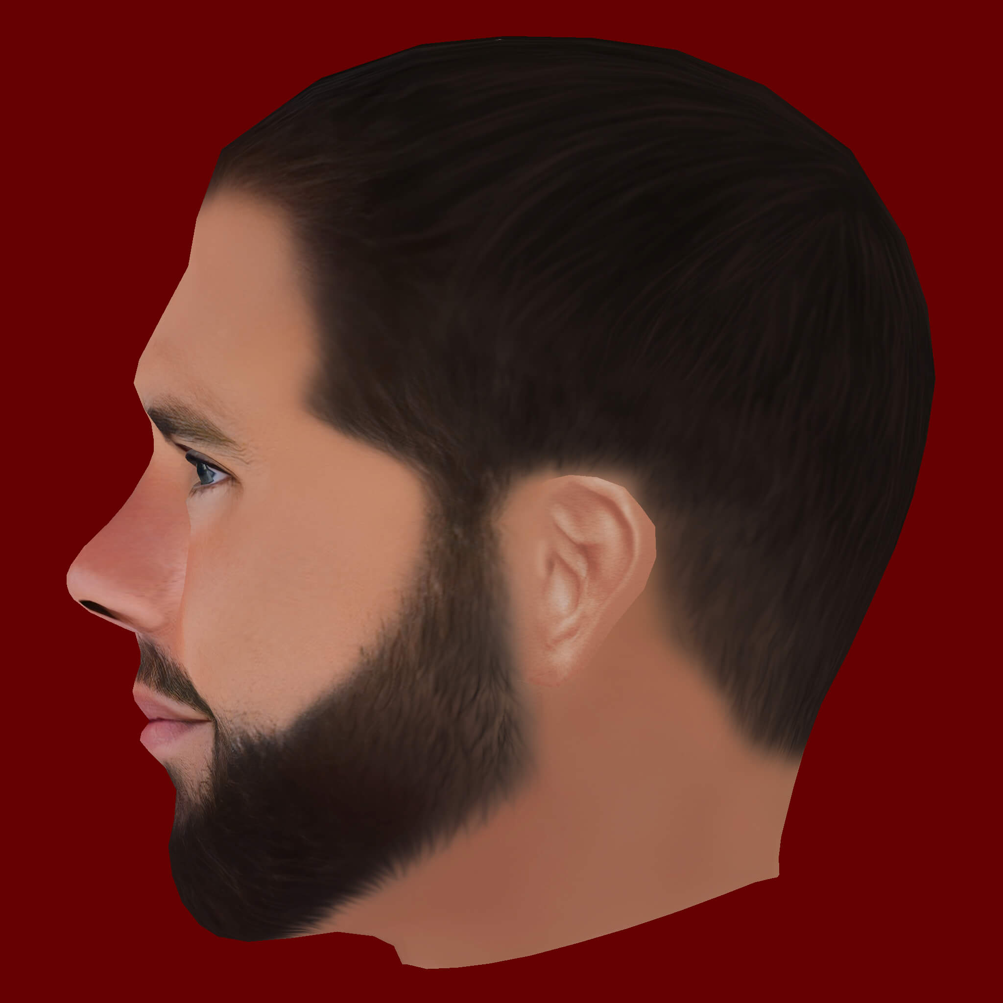 Nacho Fernandez Head - Low Poly Head for Game 3D Model by Nammichael
